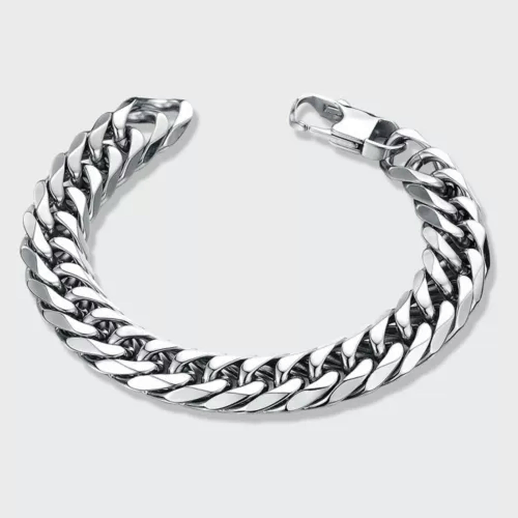 EOEMY 9mm-21mm Curb Cuban Rombo Link Bracelet Men Boy 316L Stainless Steel Chain Wrap-9mm-7 ...