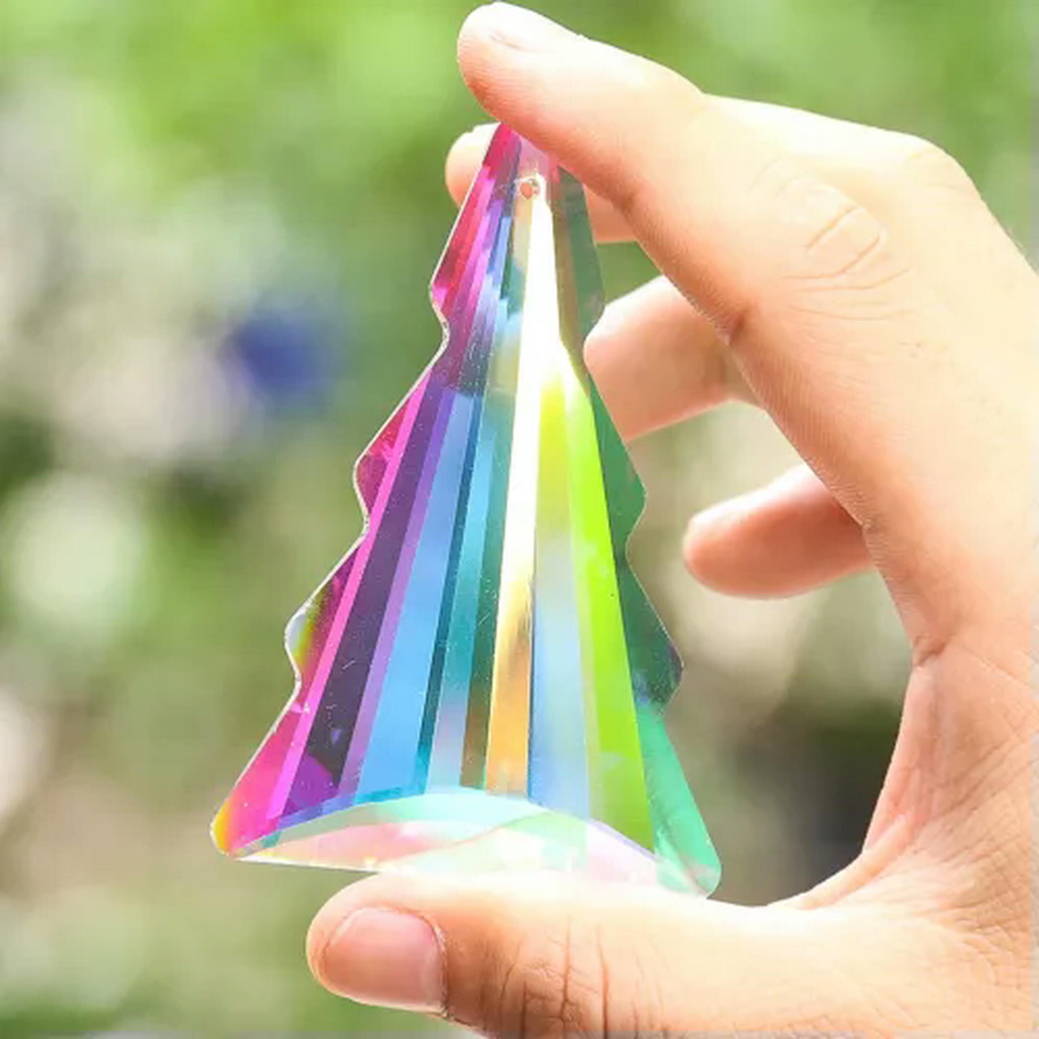 EOEMY Ab Aurora Faceted Rainbow Prism Crystal Glass Pndant Colorful ...