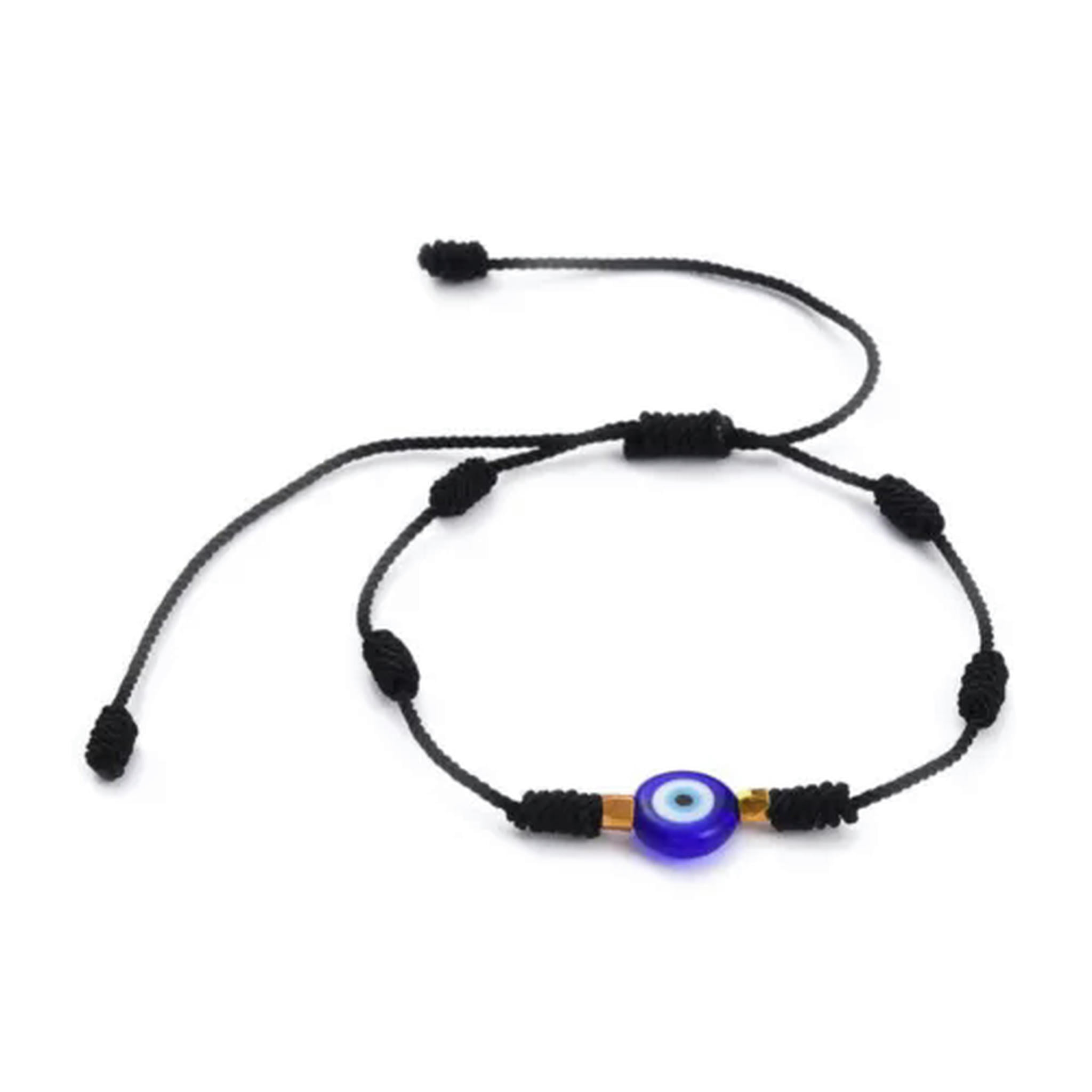 EOEMY Adjustable Nylon Threads Braided Bead Bracelet Handmade Evil Eye ...
