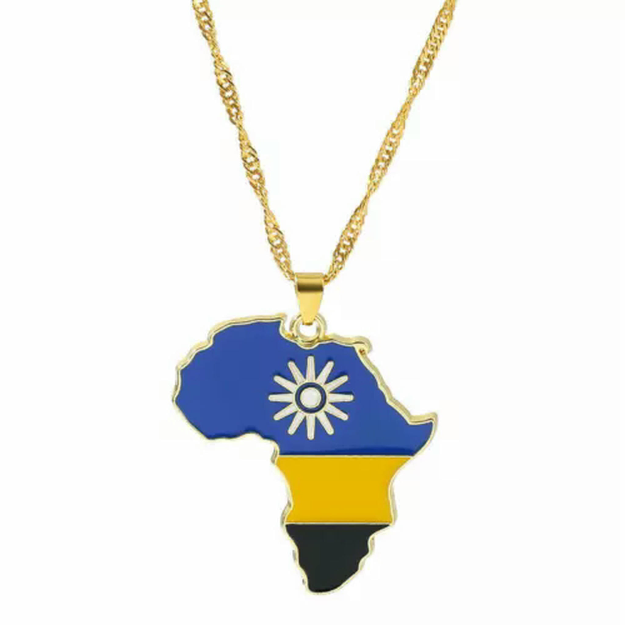EOEMY Africa Map Pendant Necklace Jewelry Ghana Nigeria Congo Sudan ...