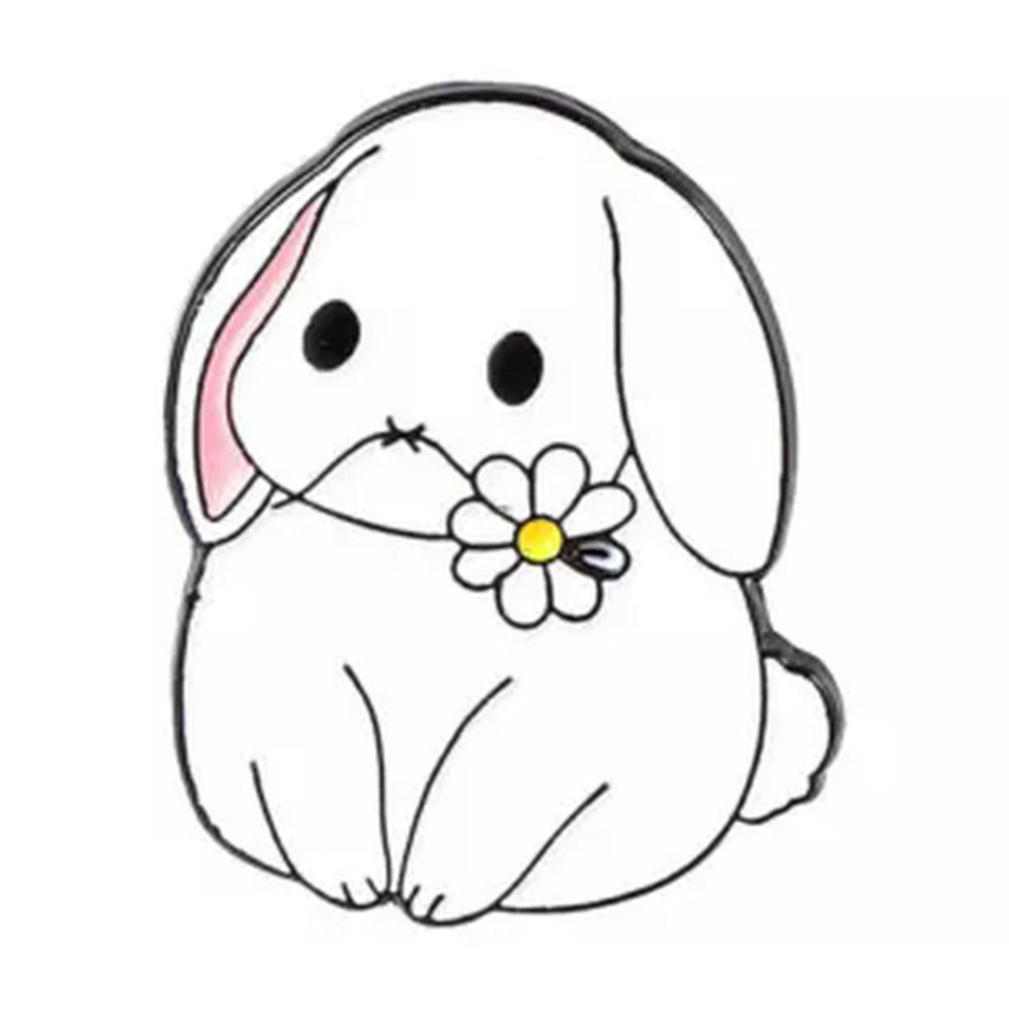 EOEMY Big-Eared Rabbit Enamel Pins Custom Cute Docile Animals Brooch ...