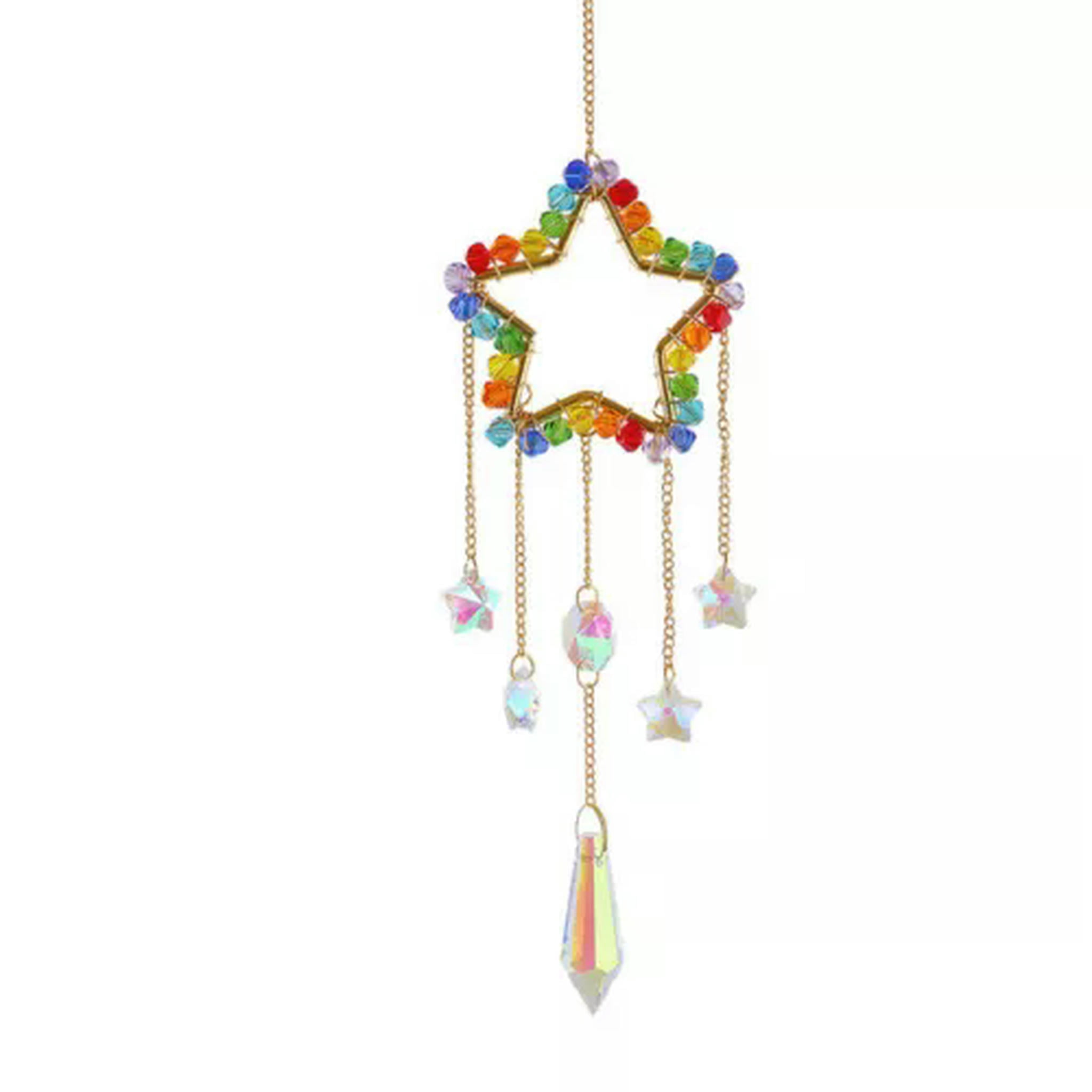 EOEMY Chakra Glass Crystal Suncatcher Hanging Moon Catcher Pendants ...