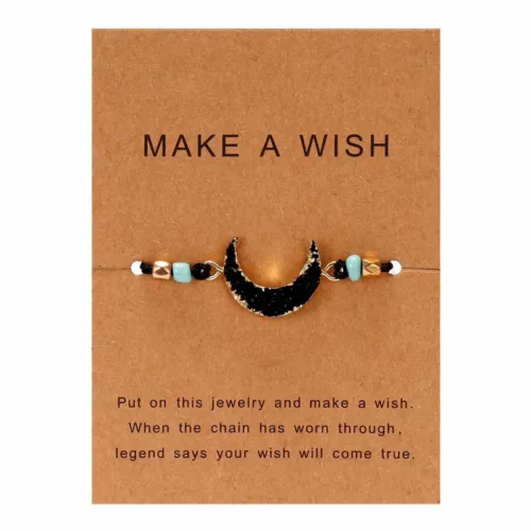 EOEMY Charm Braid Resin Crystal Tibetan Make A Wish Card Rope Bracelet ...