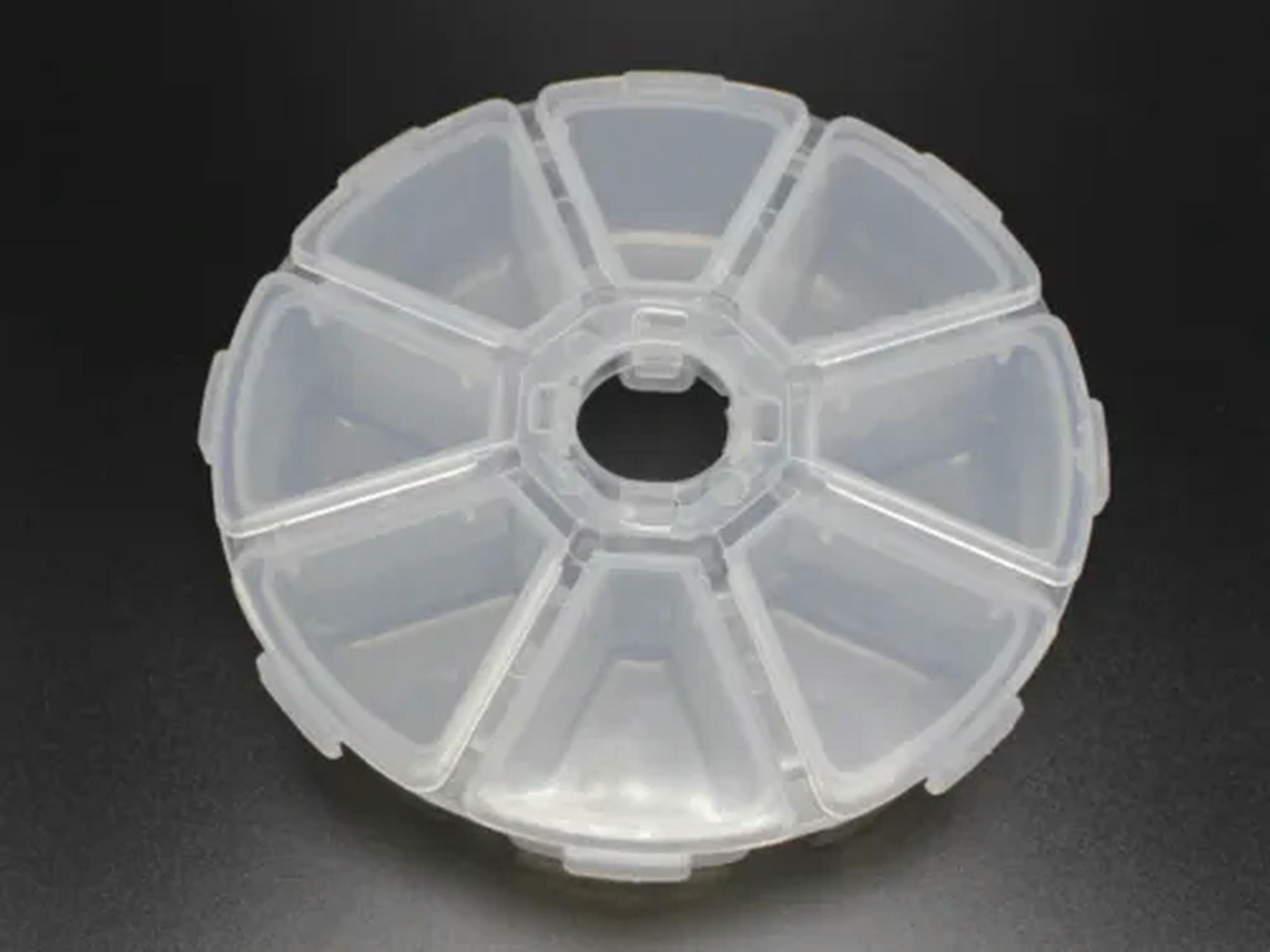 EOEMY Clear Round Jewelry Beads Display Organizer Case Compartments ...