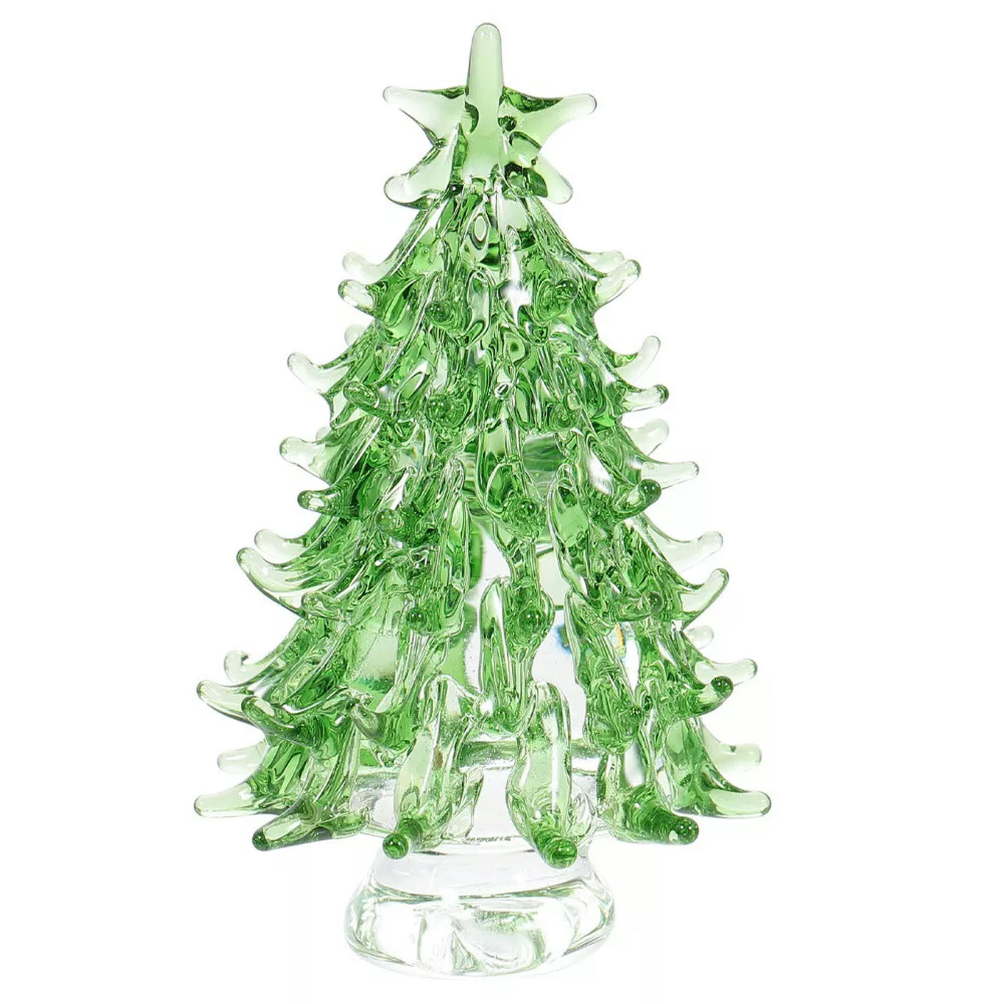 EOEMY Crystal Christmas Tree Statue Glass Christmas Tree Figurine ...