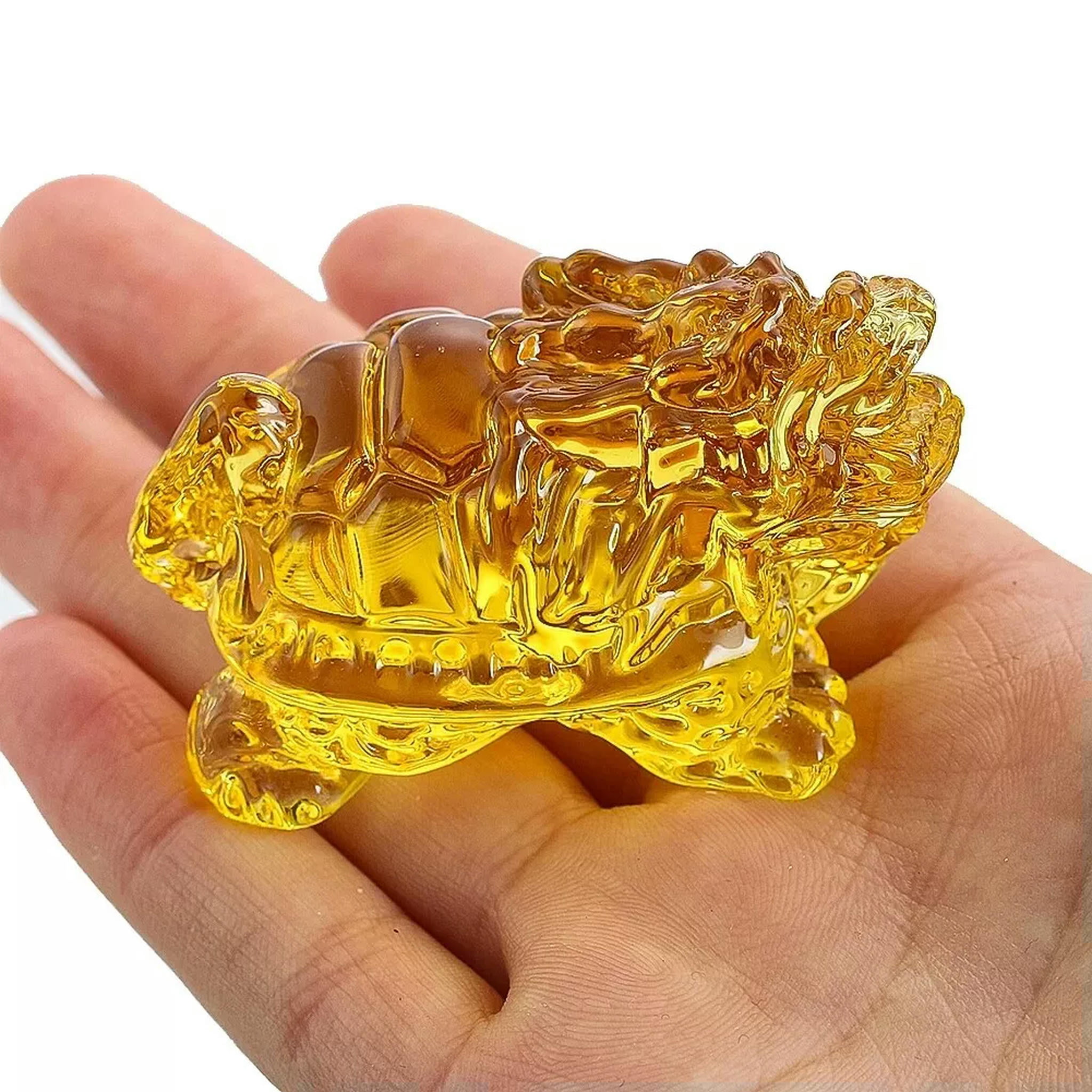 EOEMY Crystal Turtle Figurines Miniatures Chinese Feng Shui Lucky ...