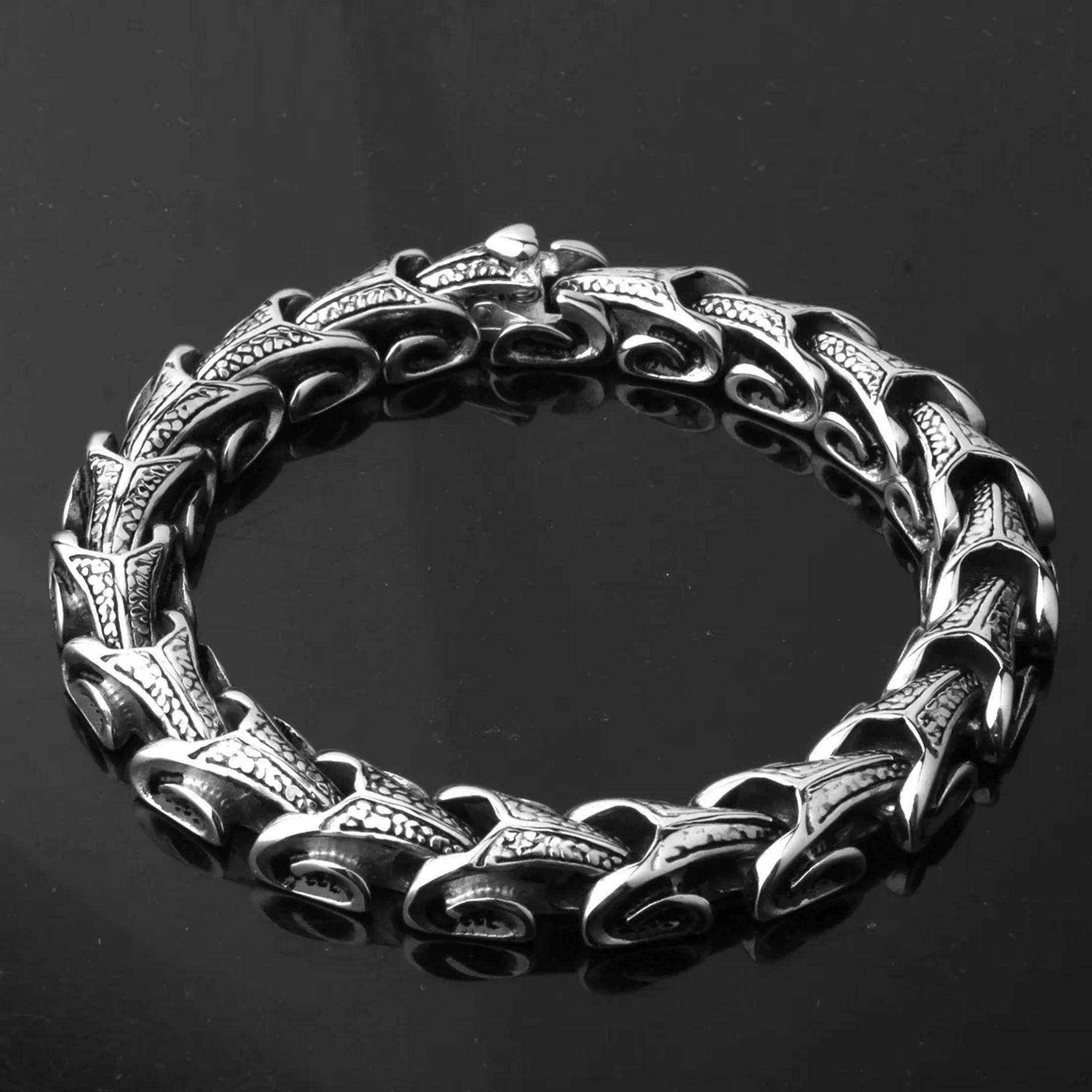 EOEMY Fashion Heavy Stainless Steel Silver Snake Link Chain Mens ...