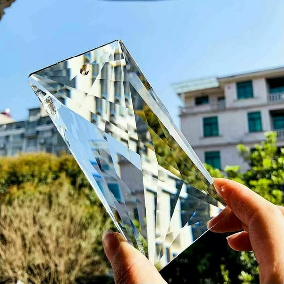 EOEMY Feng Shui Faceted 120mm Large Rectangle Crystal Suncatcher Prism ...