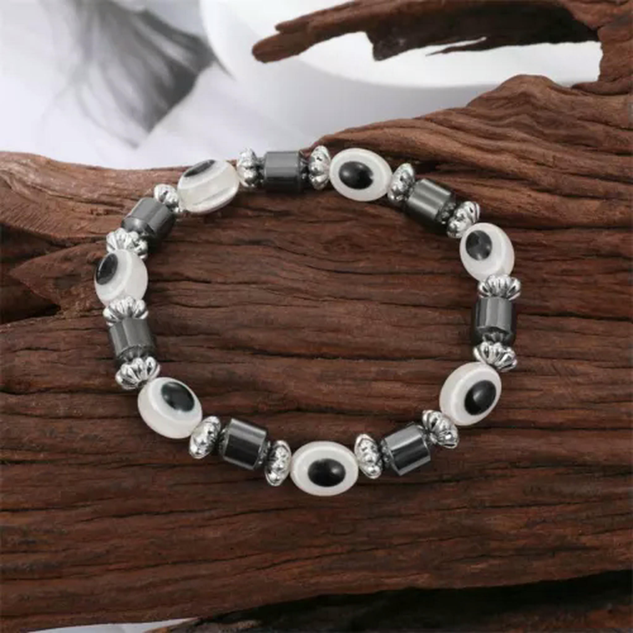 EOEMY Hand Of Fatima Turkey Eyes Blue Evil Eye Bracelet Handmade Women ...