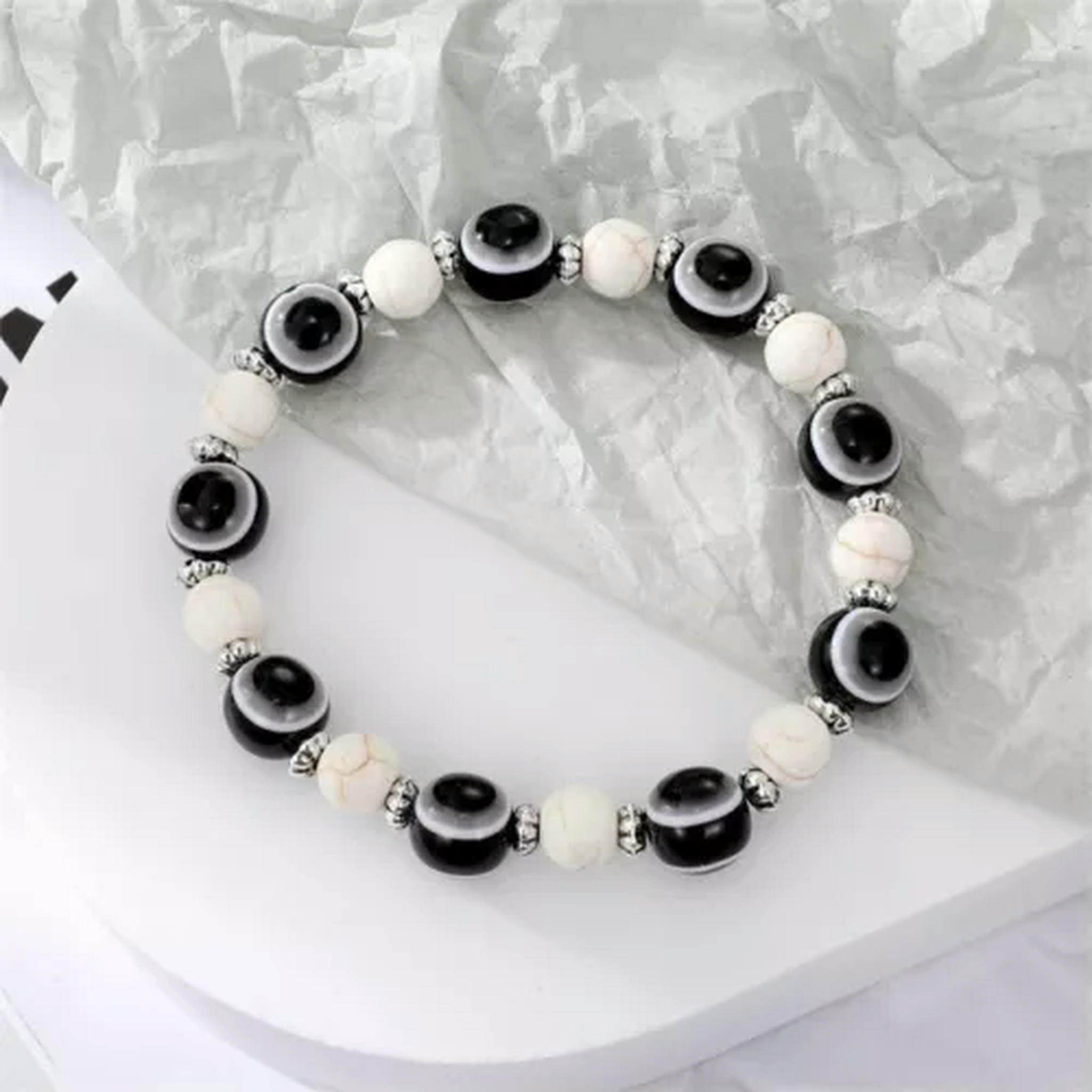 EOEMY Hand Of Fatima Turkey Eyes Blue Evil Eye Bracelet Handmade Women ...