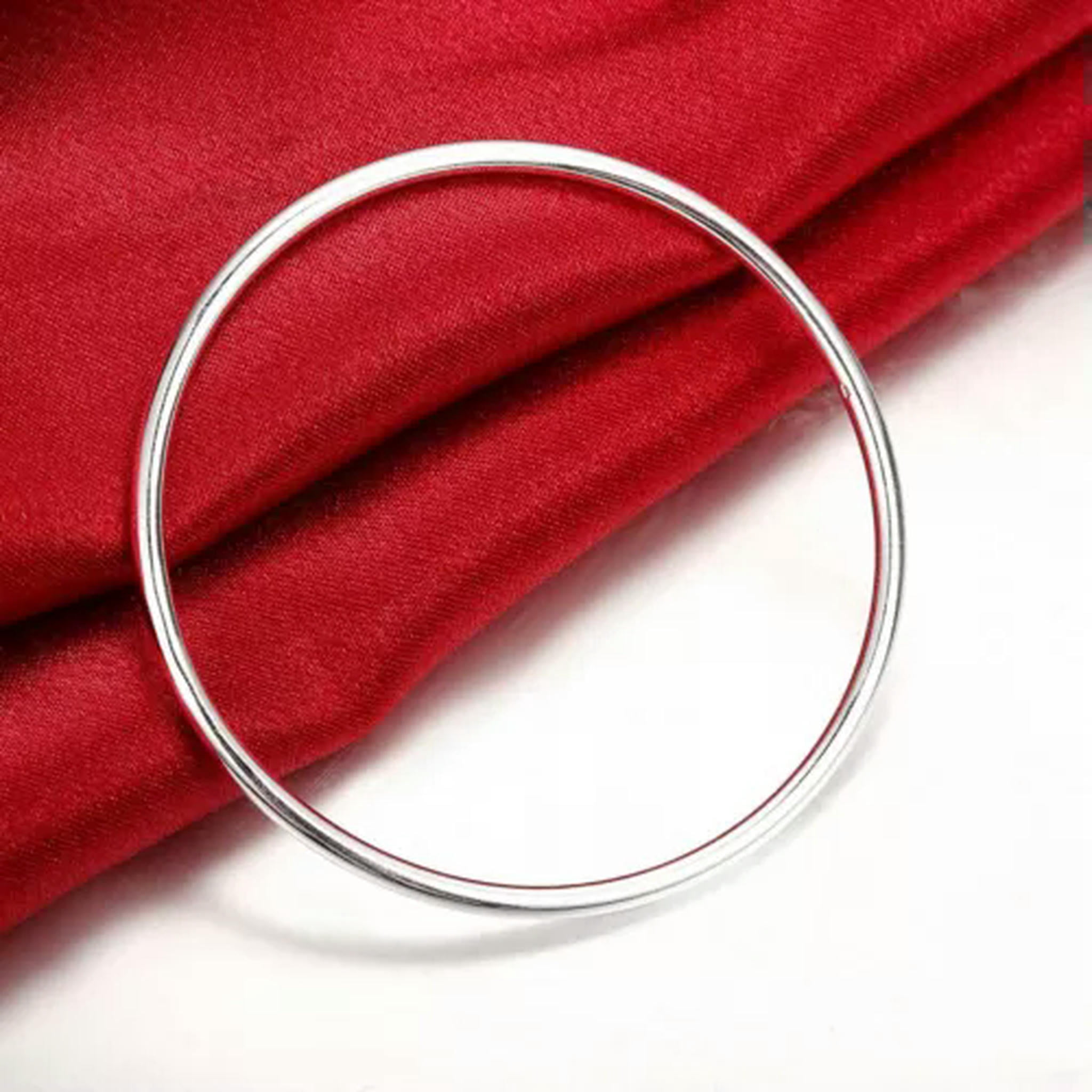 EOEMY Hot 925 Sterling Solid Silver Fashion Jewelry 1.5mm/3mm Smooth ...