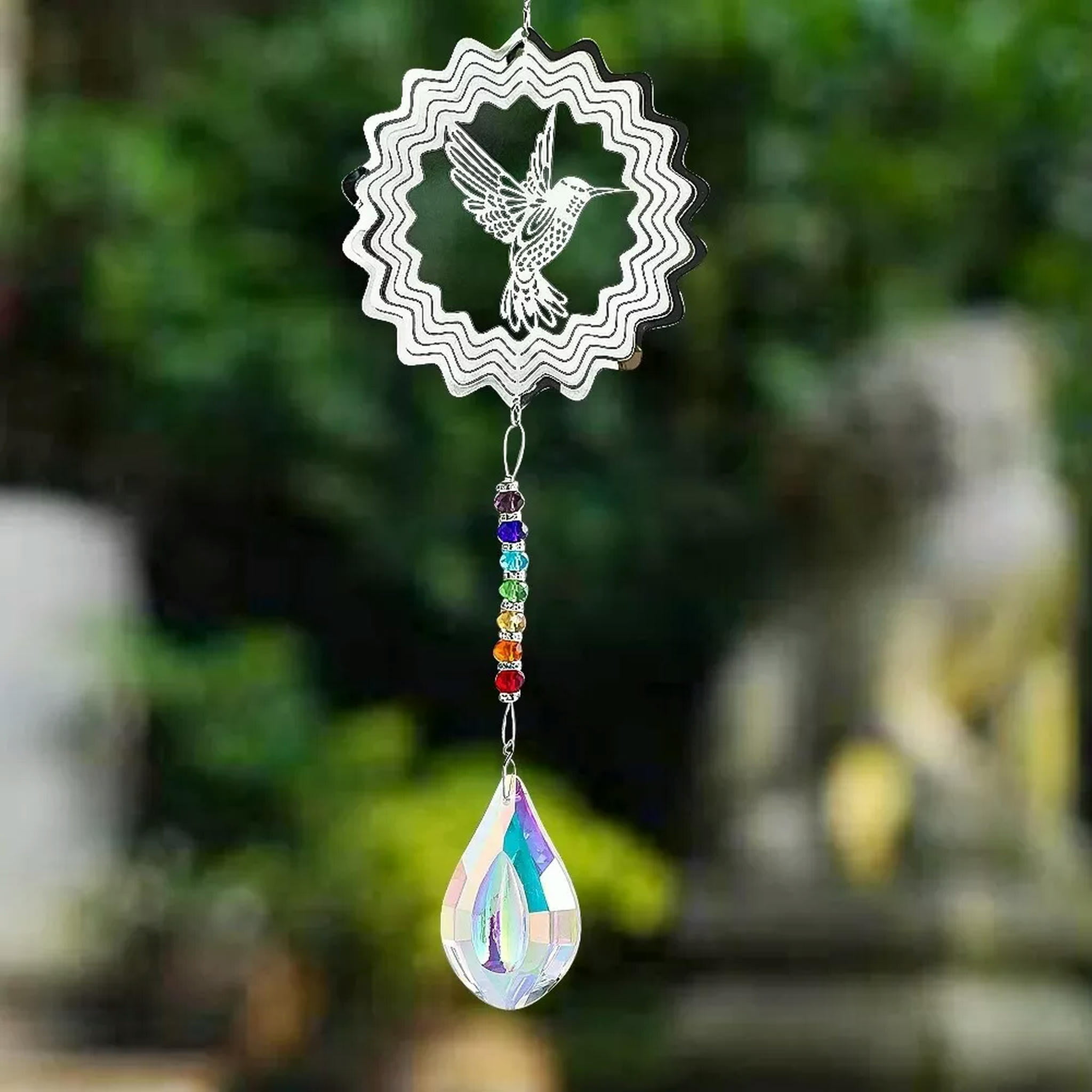 EOEMY Hummingbird Wind Spinners Suncatcher For Yard Garden Decor 3D ...