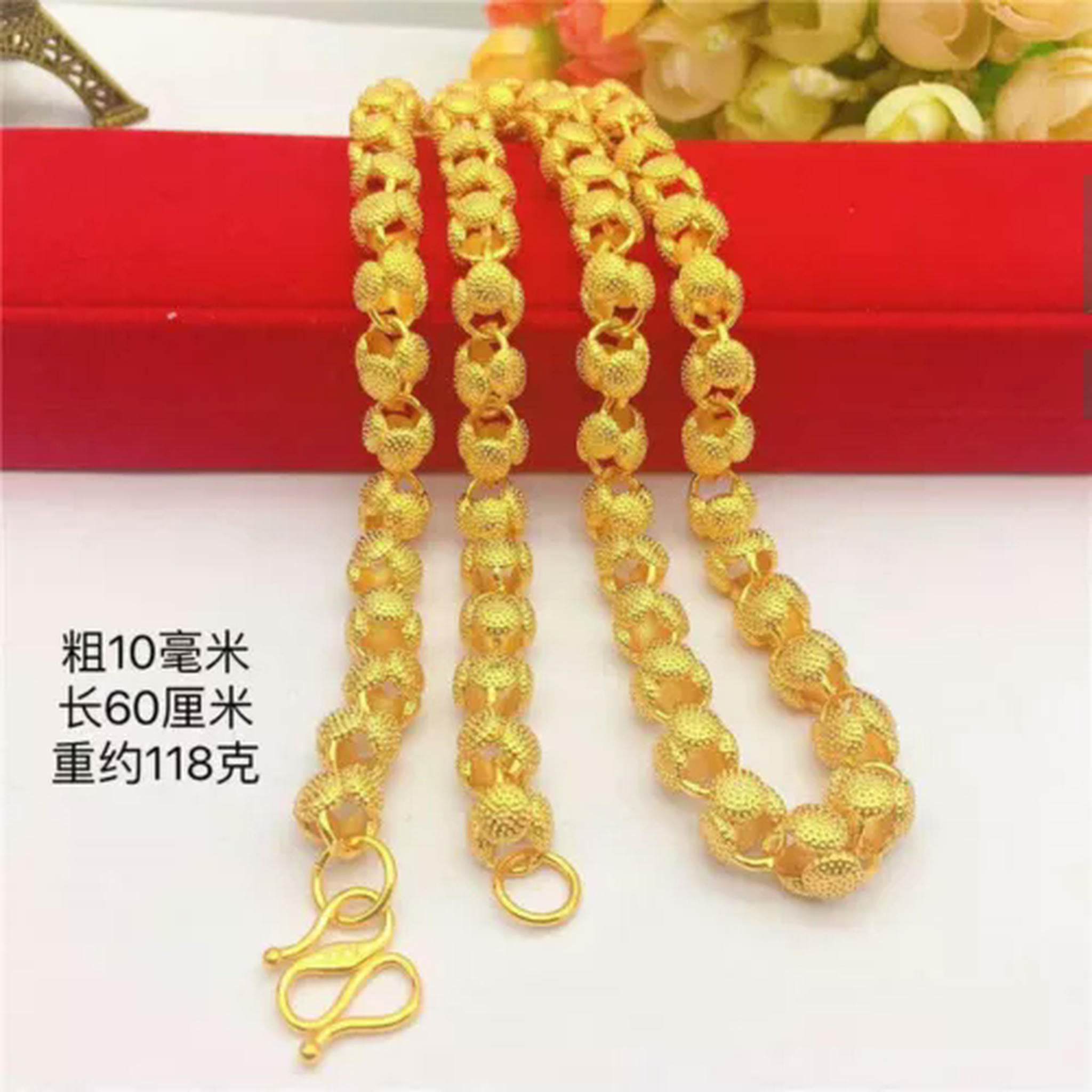 EOEMY Lady'S 22K 23K 24K Thai Baht Gold Filled Yellow Gp Necklace ...