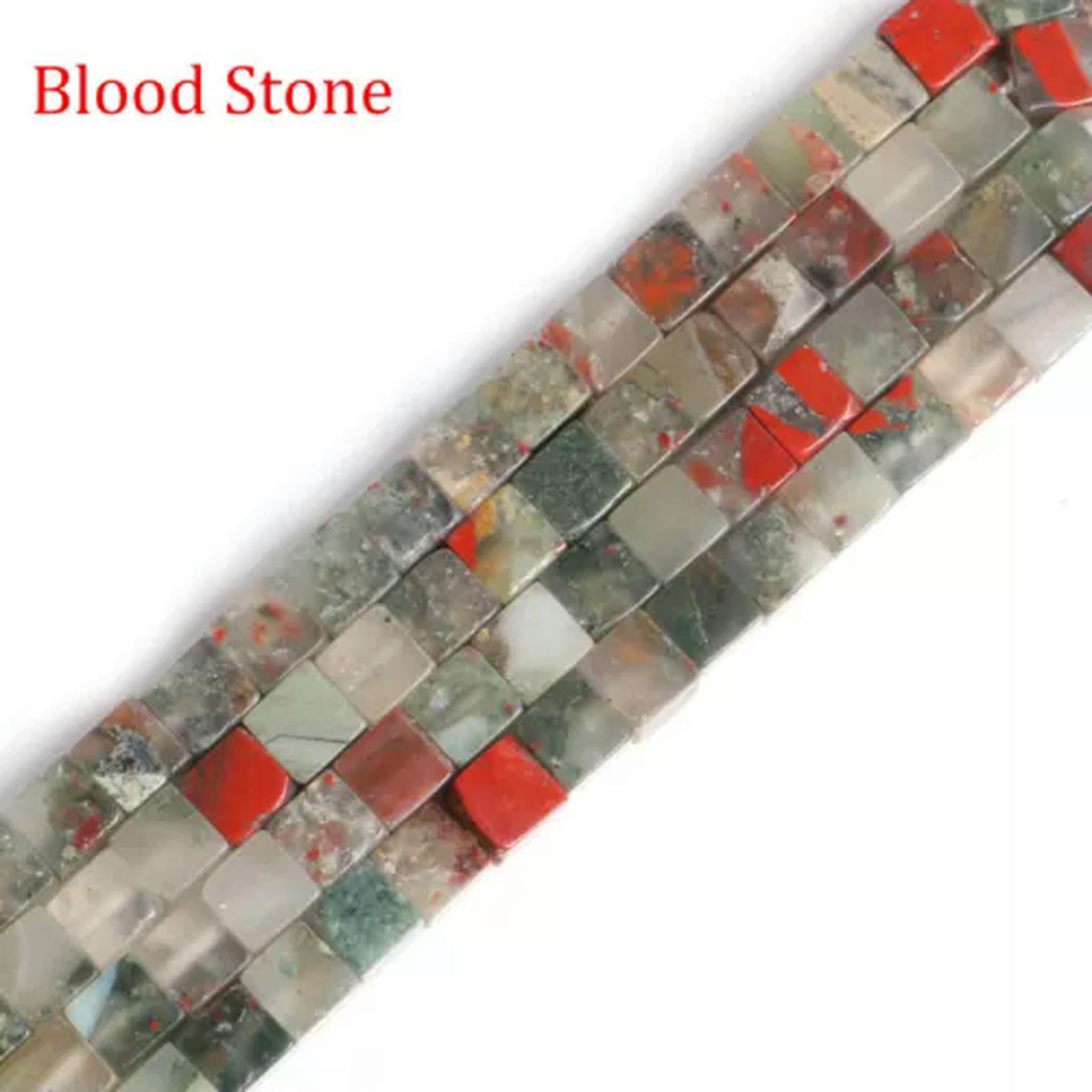 EOEMY Loose Square Cubes Beads 4mm Gemstone Crystals Spacer Strand Diy ...