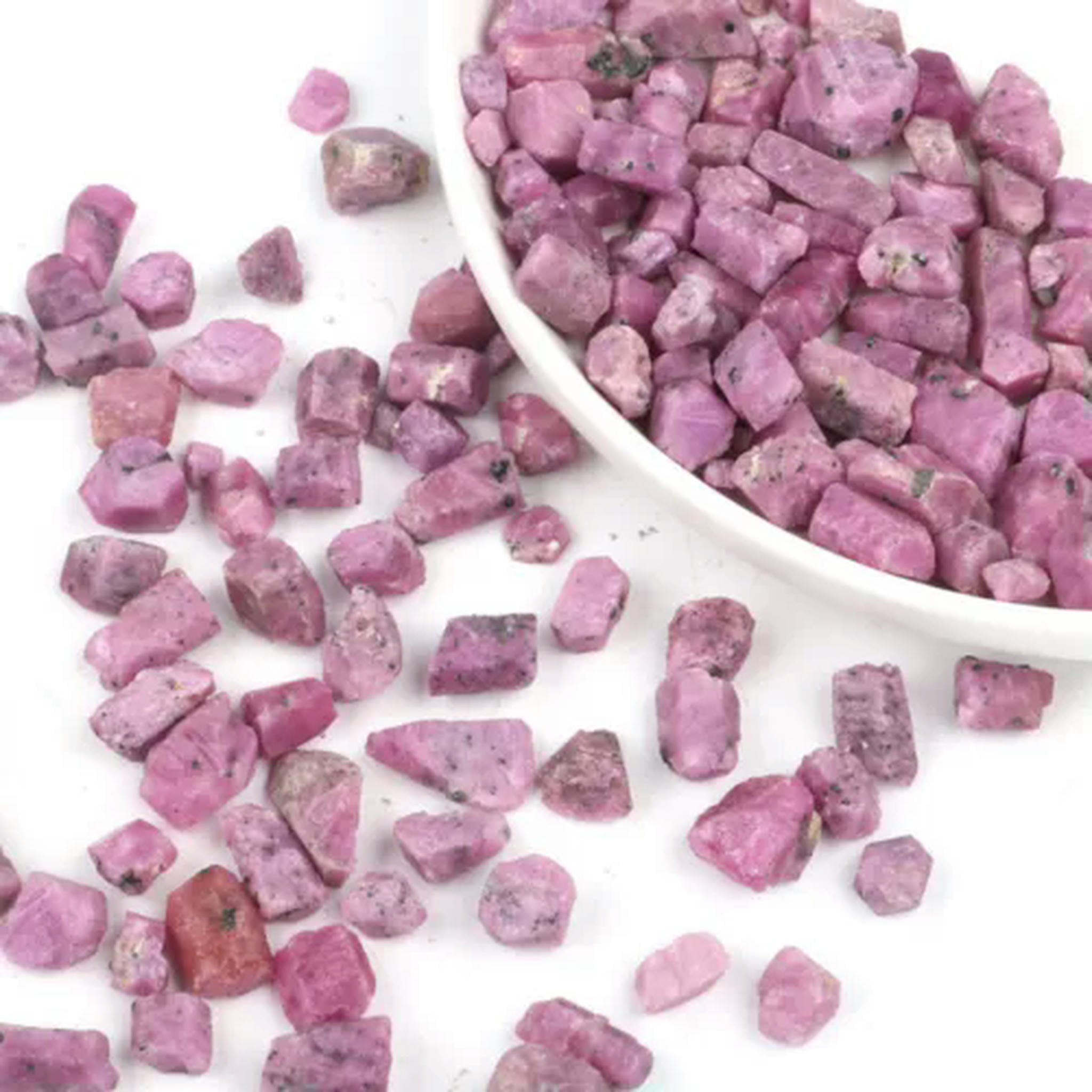 EOEMY Lot 50G/100G Rough Natural Blue Sapphire Ruby Corundum Crystal Specimen Healing-Ruby (100G ...