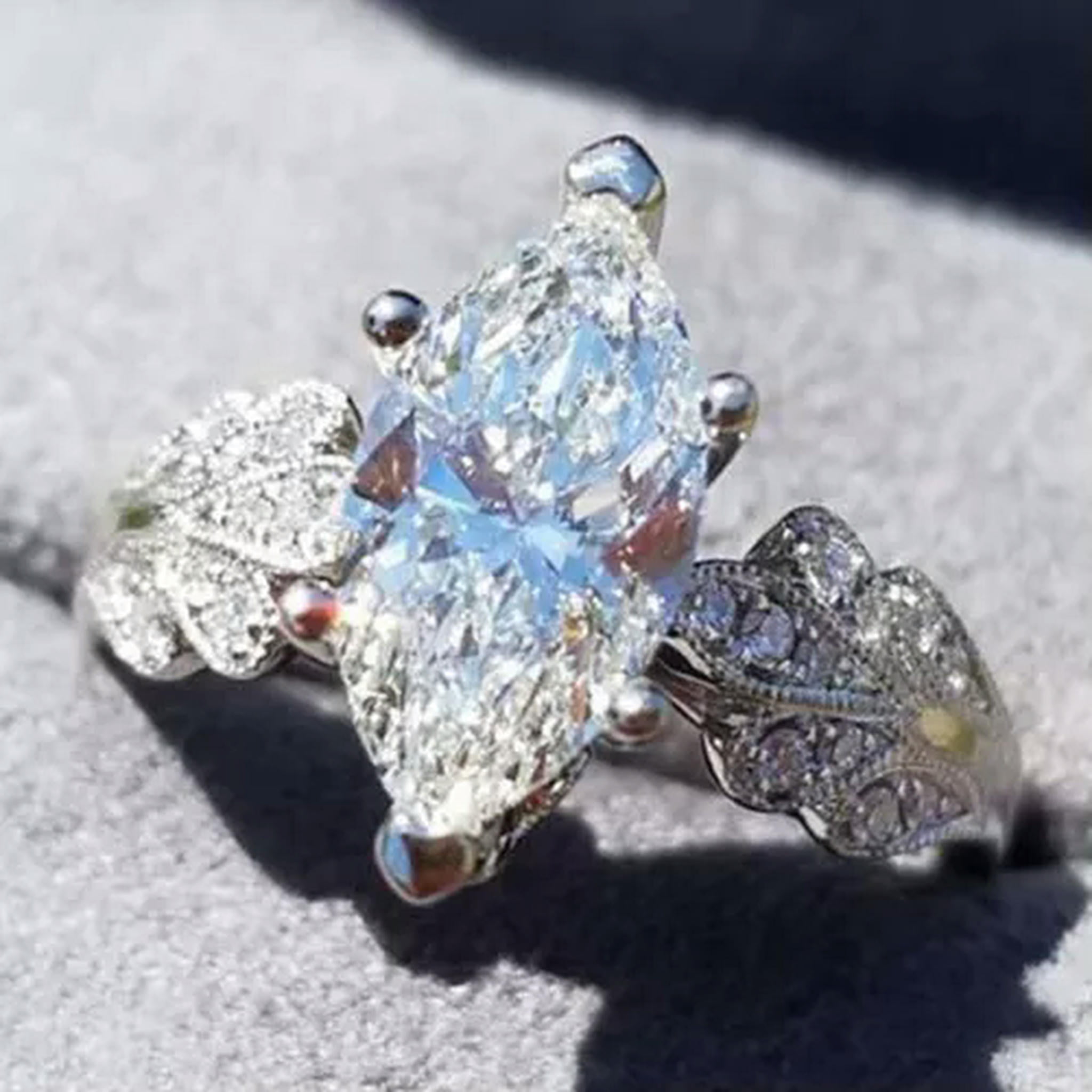 EOEMY Luxury Cubic Zircon 925 Silver Filled Rings Creative Women ...