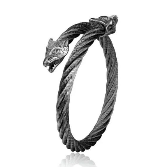 EOEMY Luxury Gold Walf Head Bangles Hip Hop Jewelry Goth Fashion ...