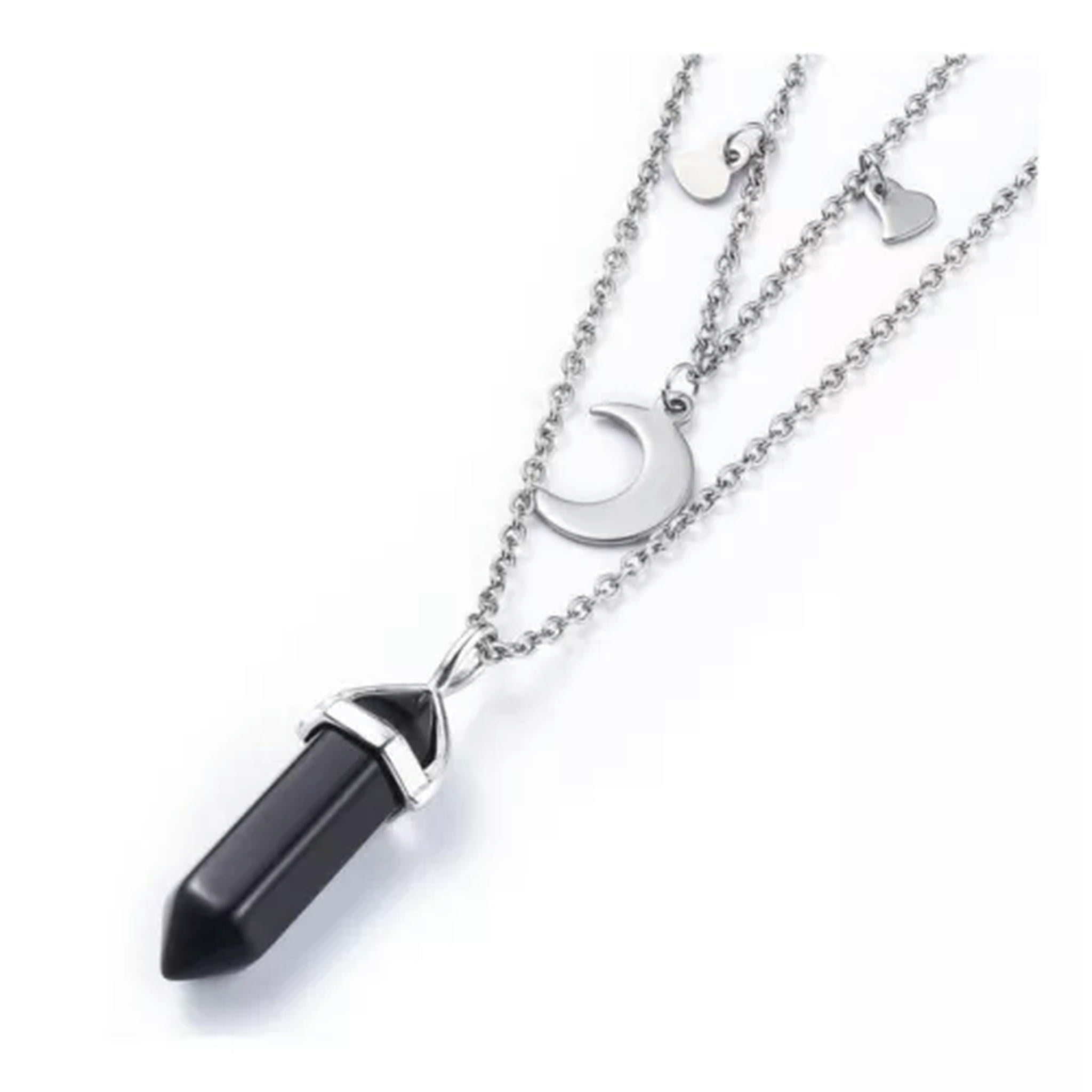 EOEMY Malachite Bullet Pendant Necklace 316 Stainless Steel Lobster ...