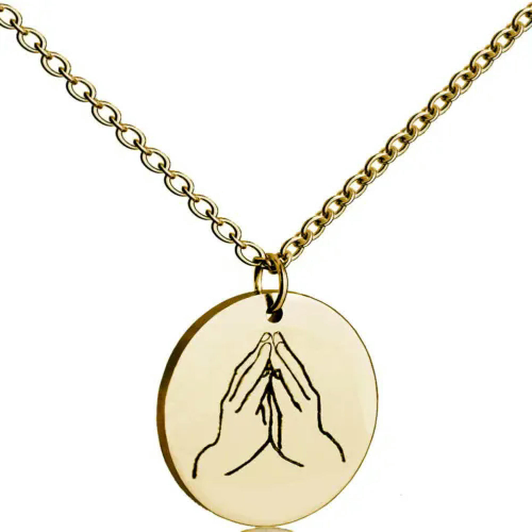 EOEMY Manual Design Sign Language Hand Gesture Pendant Stainless Steel ...