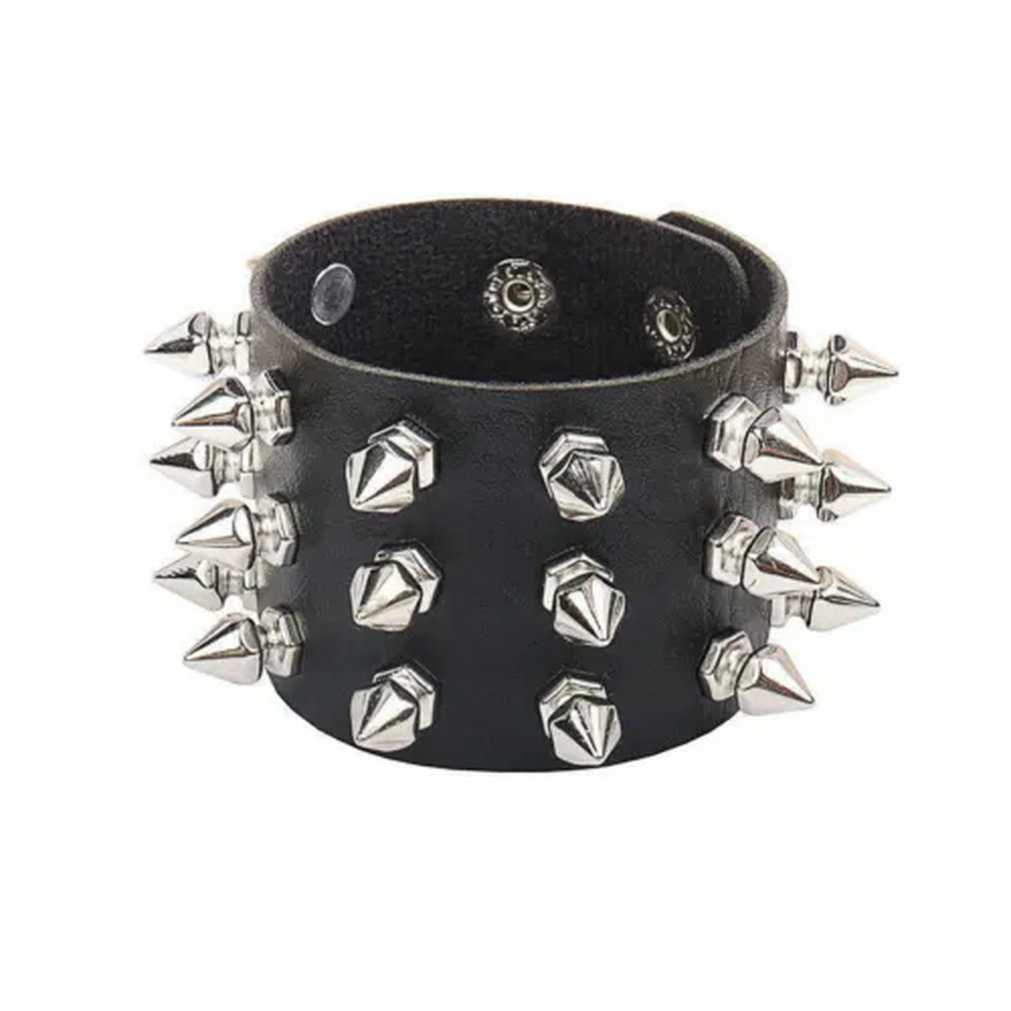 EOEMY Men Women Spike Studded Rivet Bracelet Punk Goth Biker Wide ...