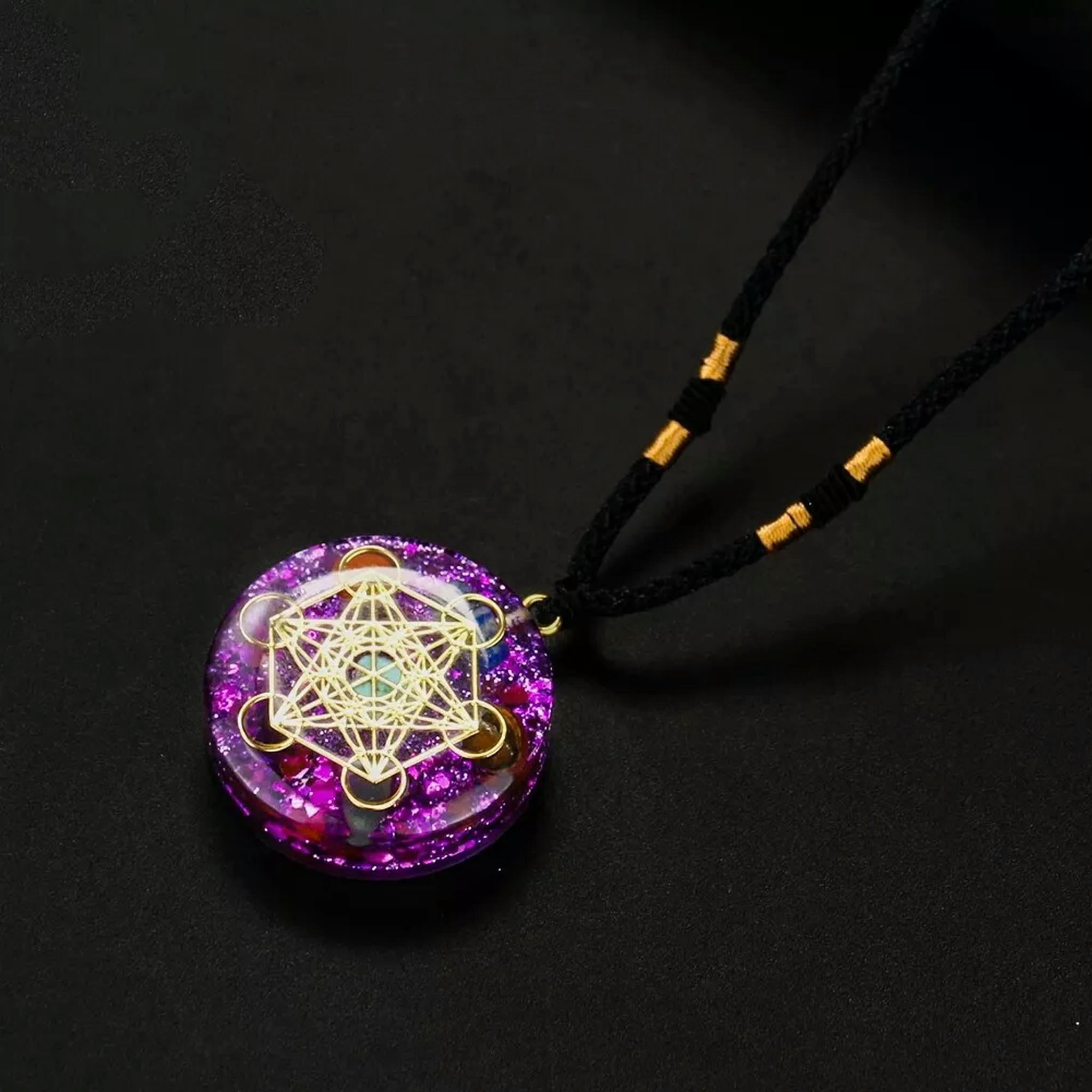 EOEMY Metatron Cube Necklace Orgonite Orgone David Star 7 Chakra ...