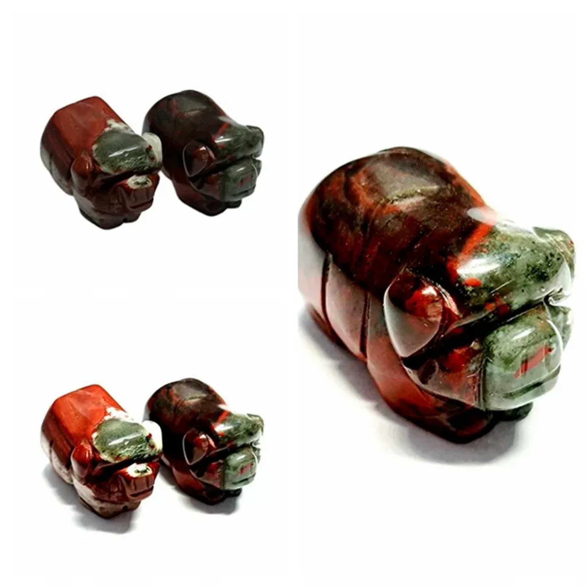 EOEMY Natural African Bloodstone Quartz Crystal Piggy Carved Mini ...
