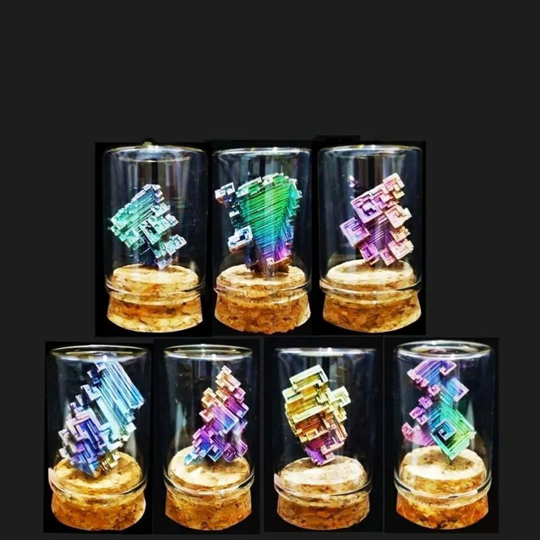 EOEMY Natural Bismuth Stone Landscape Display Bottle Quartz Crystal ...