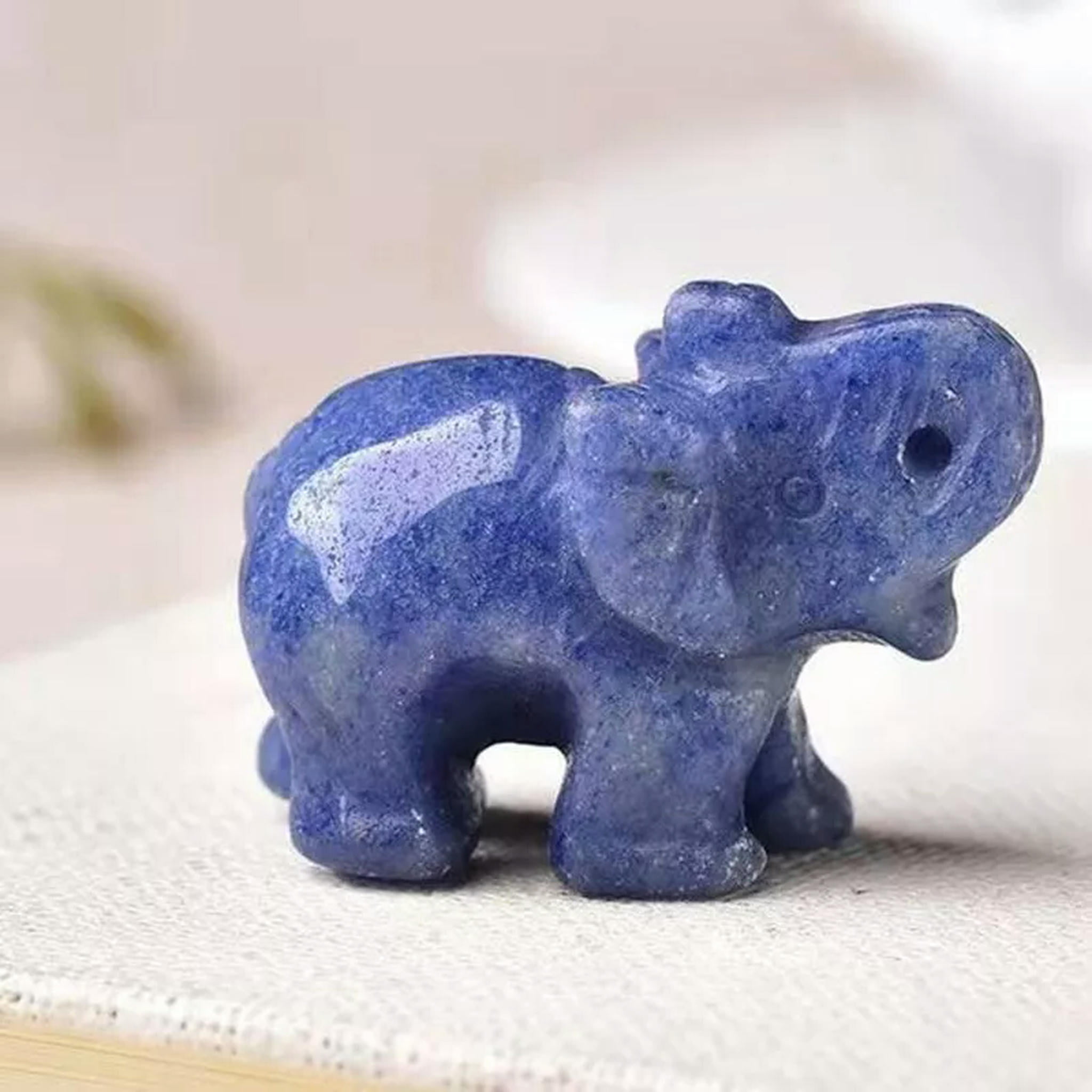 EOEMY Natural Blue Sodalite Quartz Crystal Carved Baby Elephant Healing ...