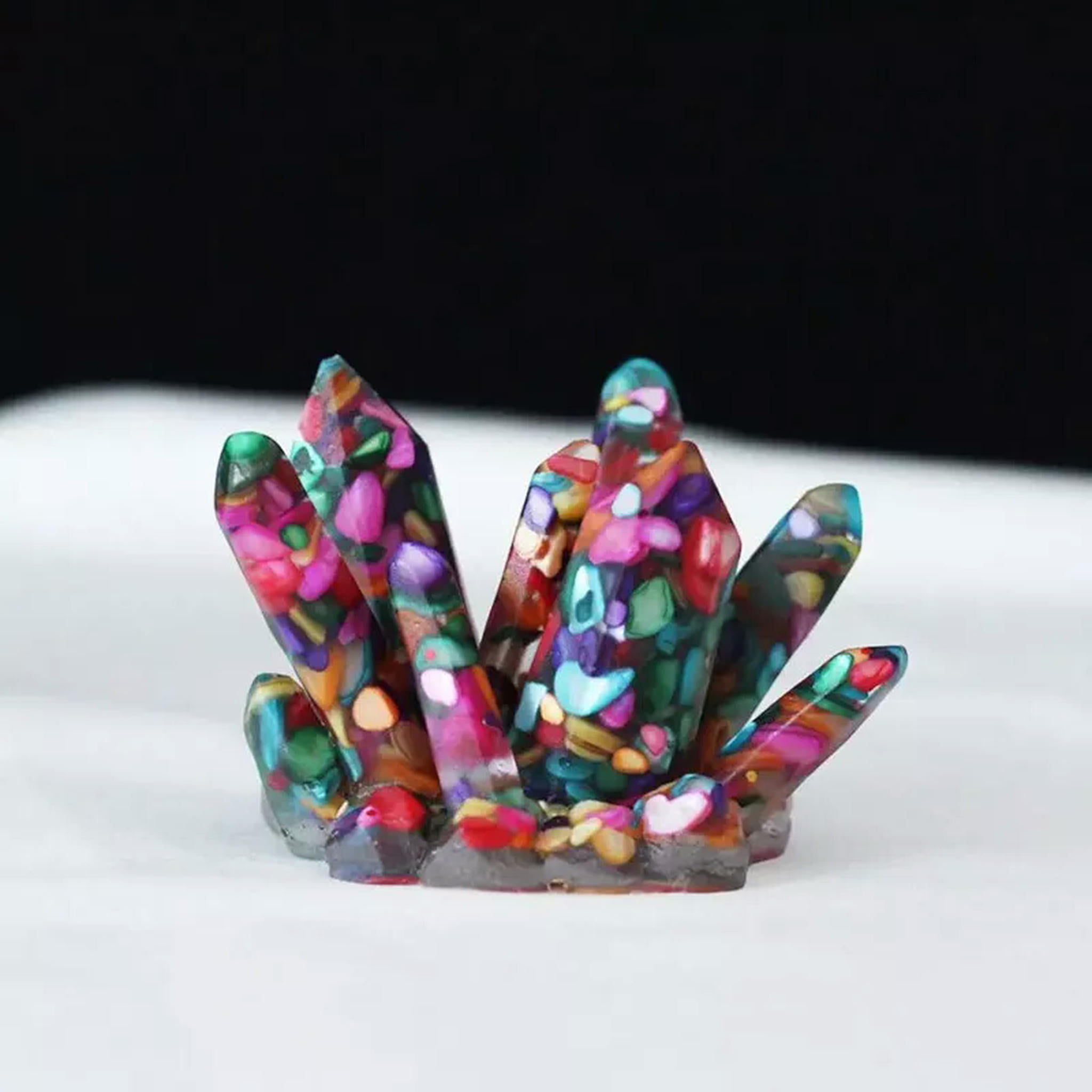 EOEMY Natural Colorful Shellfish Quartz Crystal Cluster Crushed Stone ...