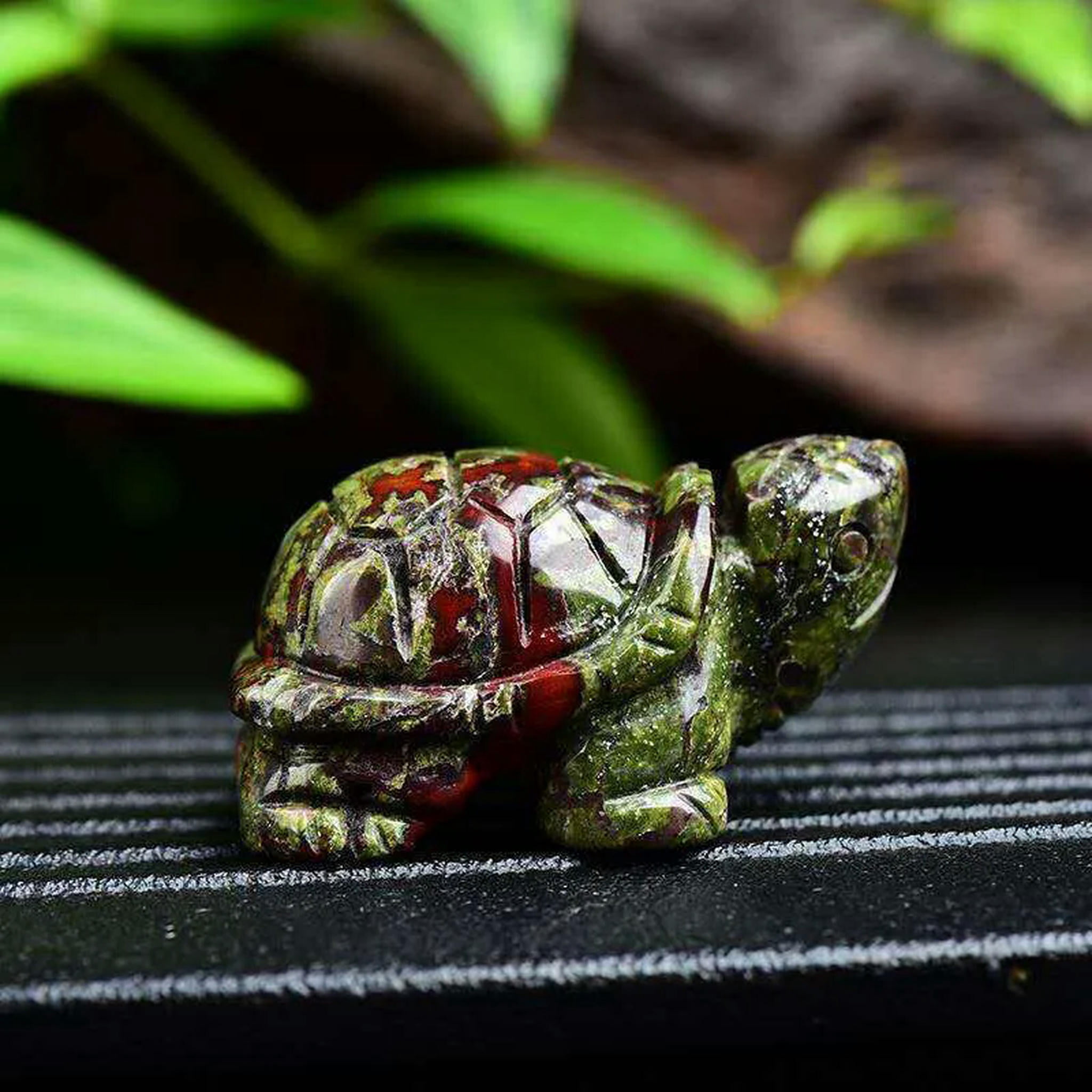 EOEMY Natural Dragon Blood Stone Longevity Turtle Quartz Crystal Carved ...