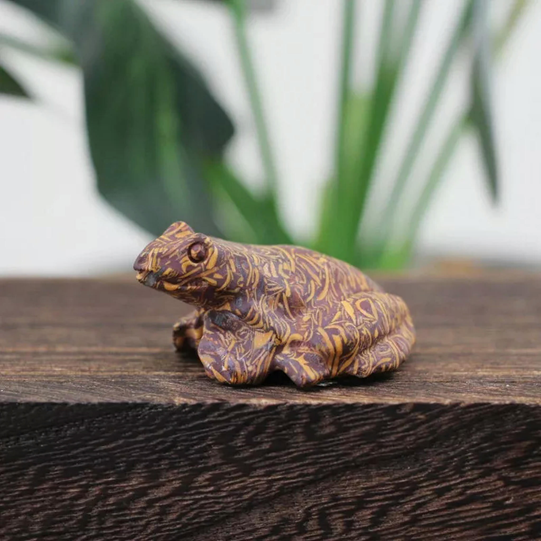 EOEMY Natural Golden Silk Jade Quartz Crystal Frog Carved Mini Skull ...