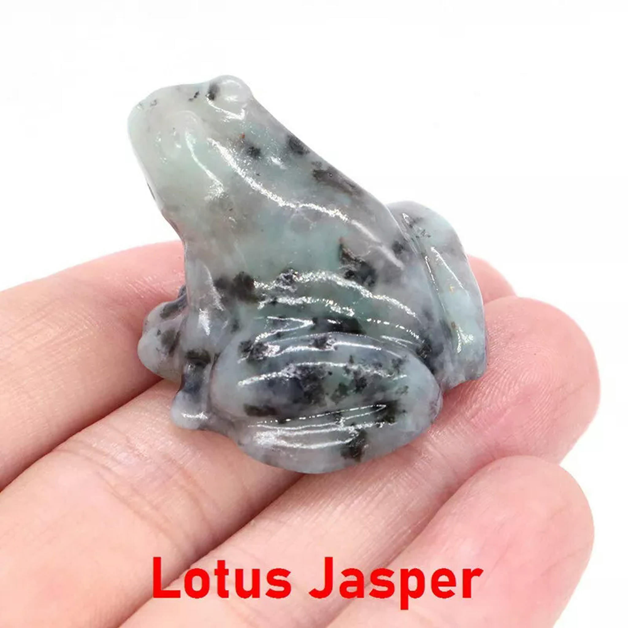EOEMY Natural Granite Stone Quartz Crystal Carved Fortune Frog Polished ...