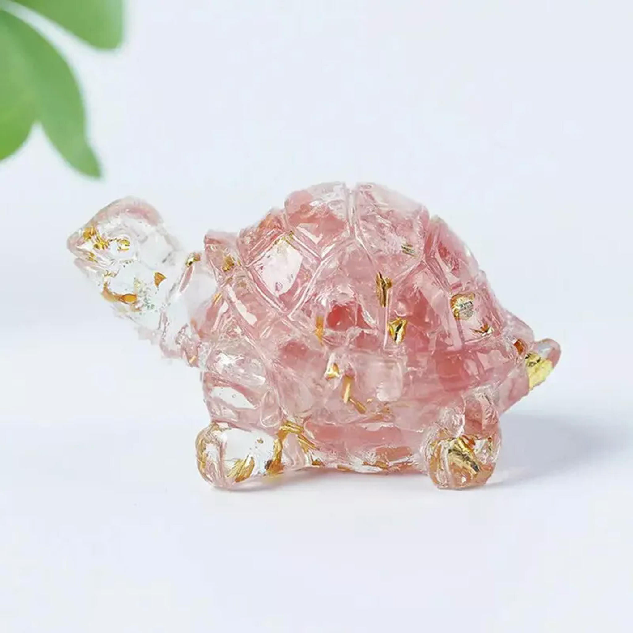 EOEMY Natural Pink Quartz Crystal Longevity Tortoise Carved Crushed ...