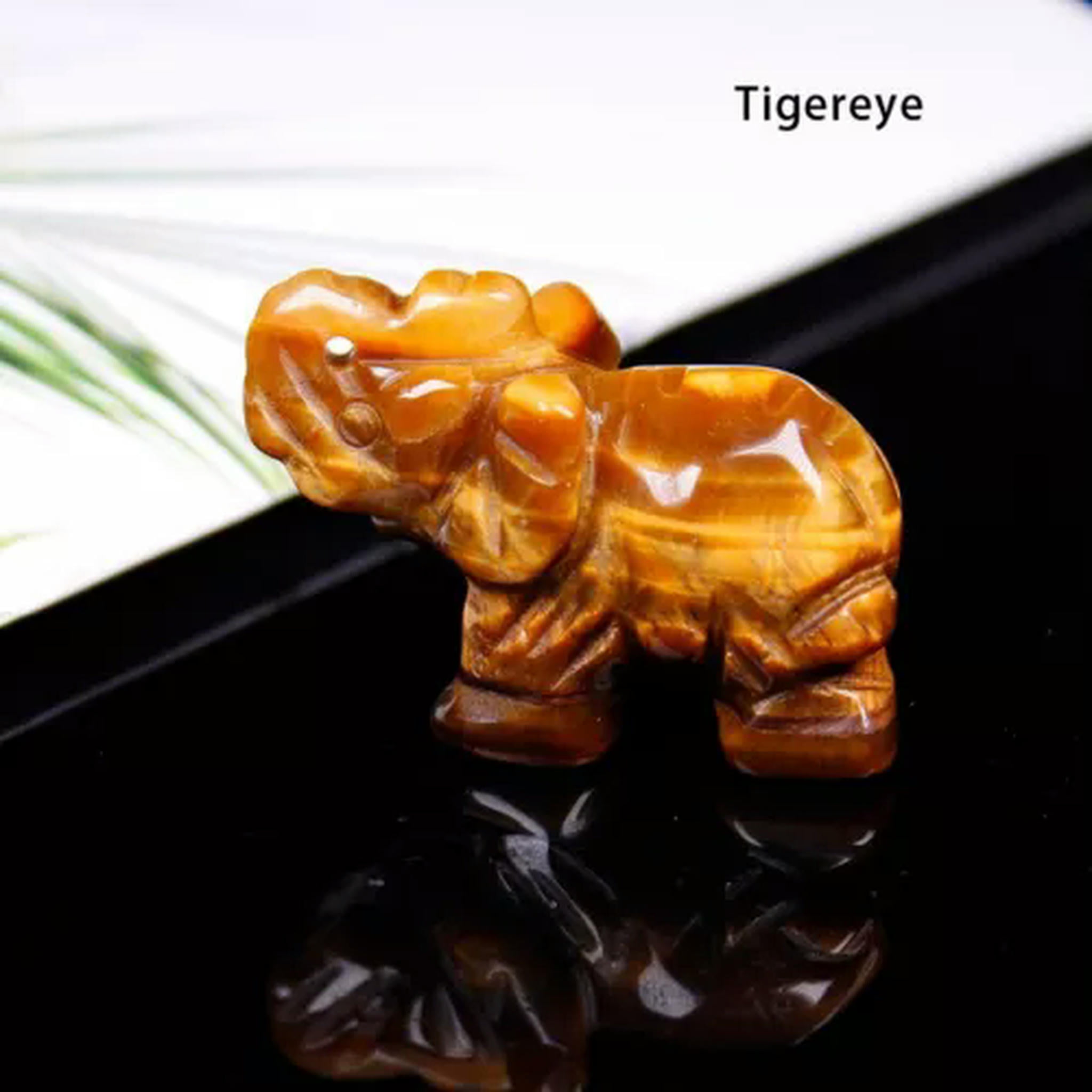 EOEMY Natural Quartz Baby Elephant Stone Crystal Healing Carved ...