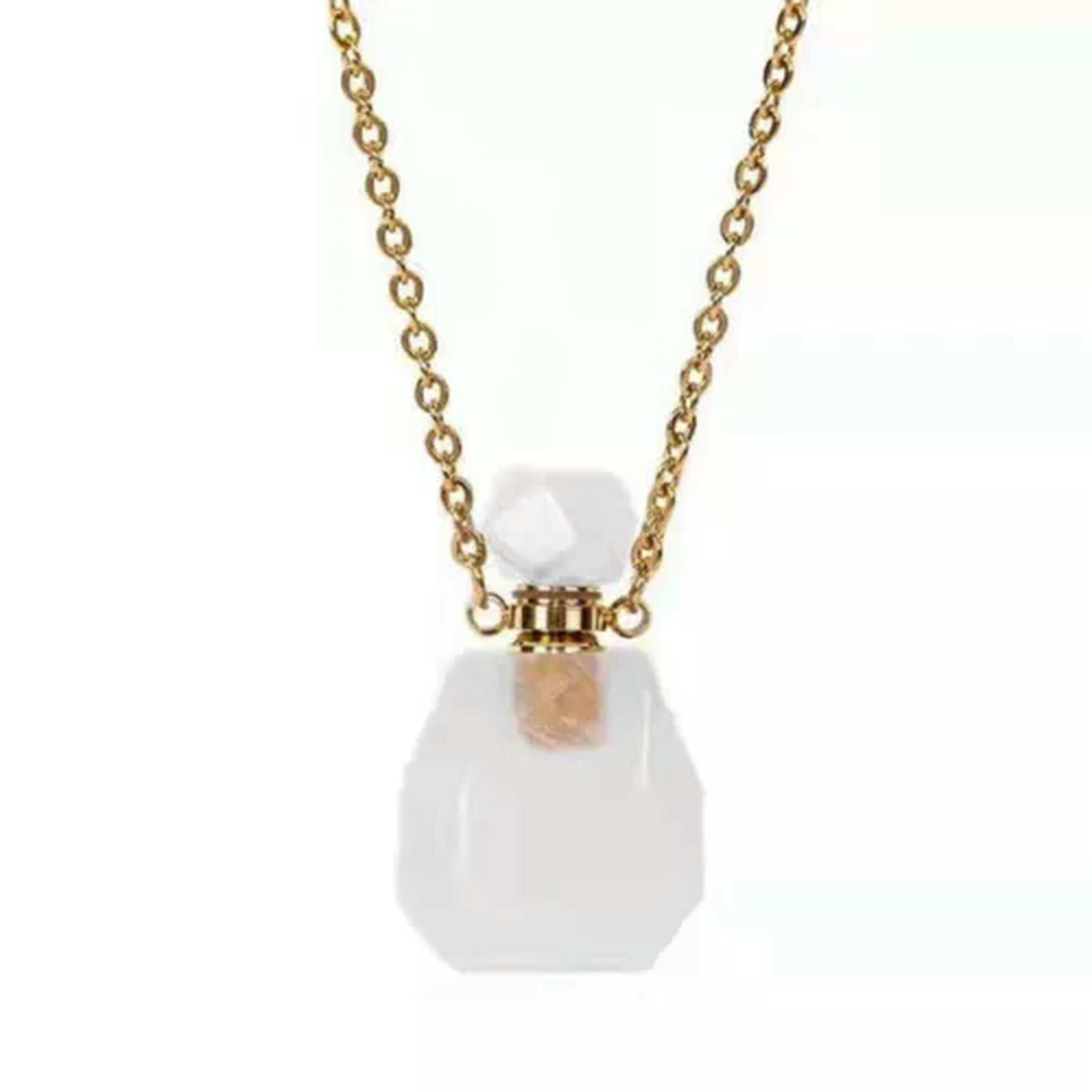 EOEMY Natural Quartz Crystal Primitive Perfume Bottle Pendant Chakra ...