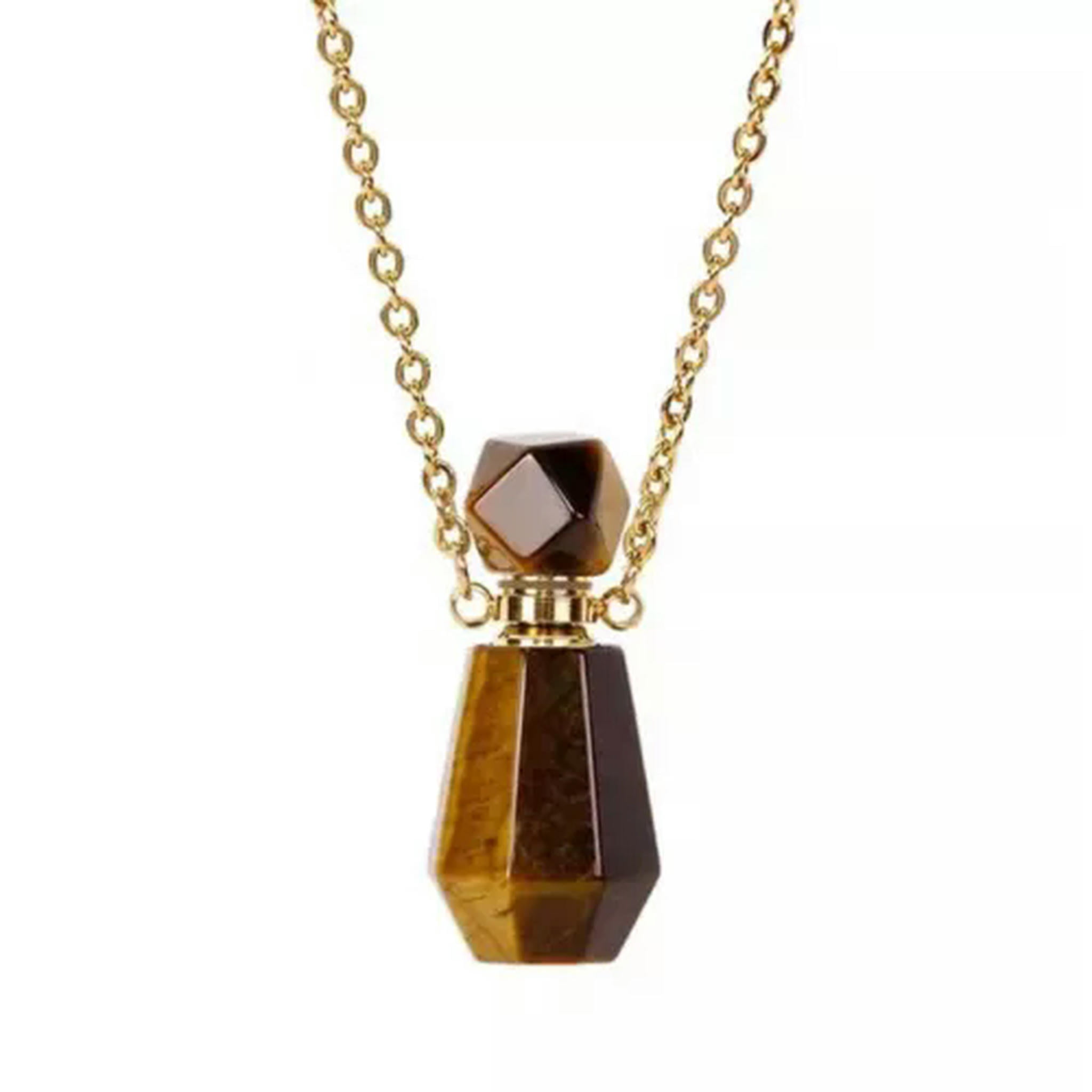 EOEMY Natural Quartz Crystal Primitive Perfume Bottle Pendant Chakra ...