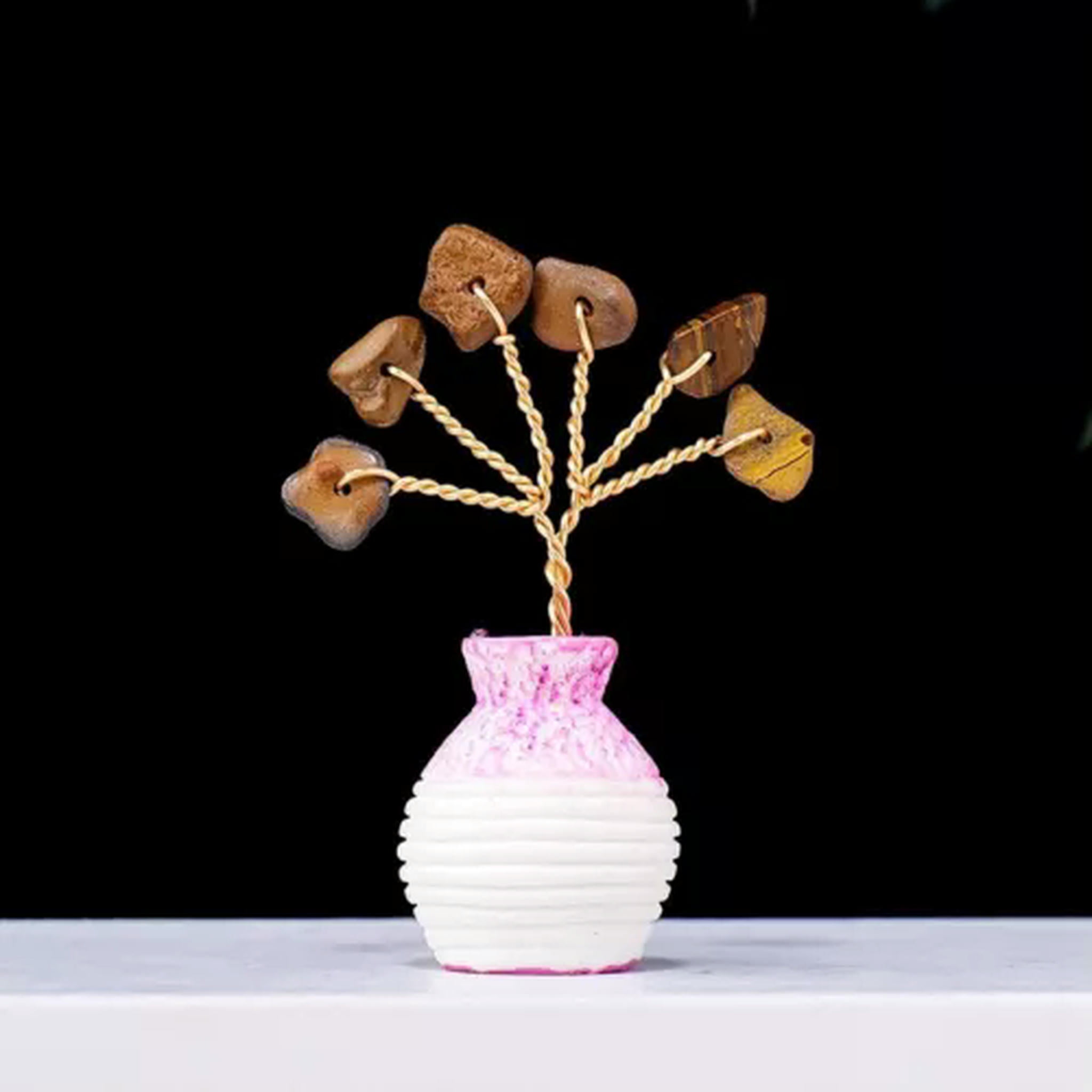 EOEMY Natural Quartz Crystal Crushed Stones Tree Micro Landscape ...