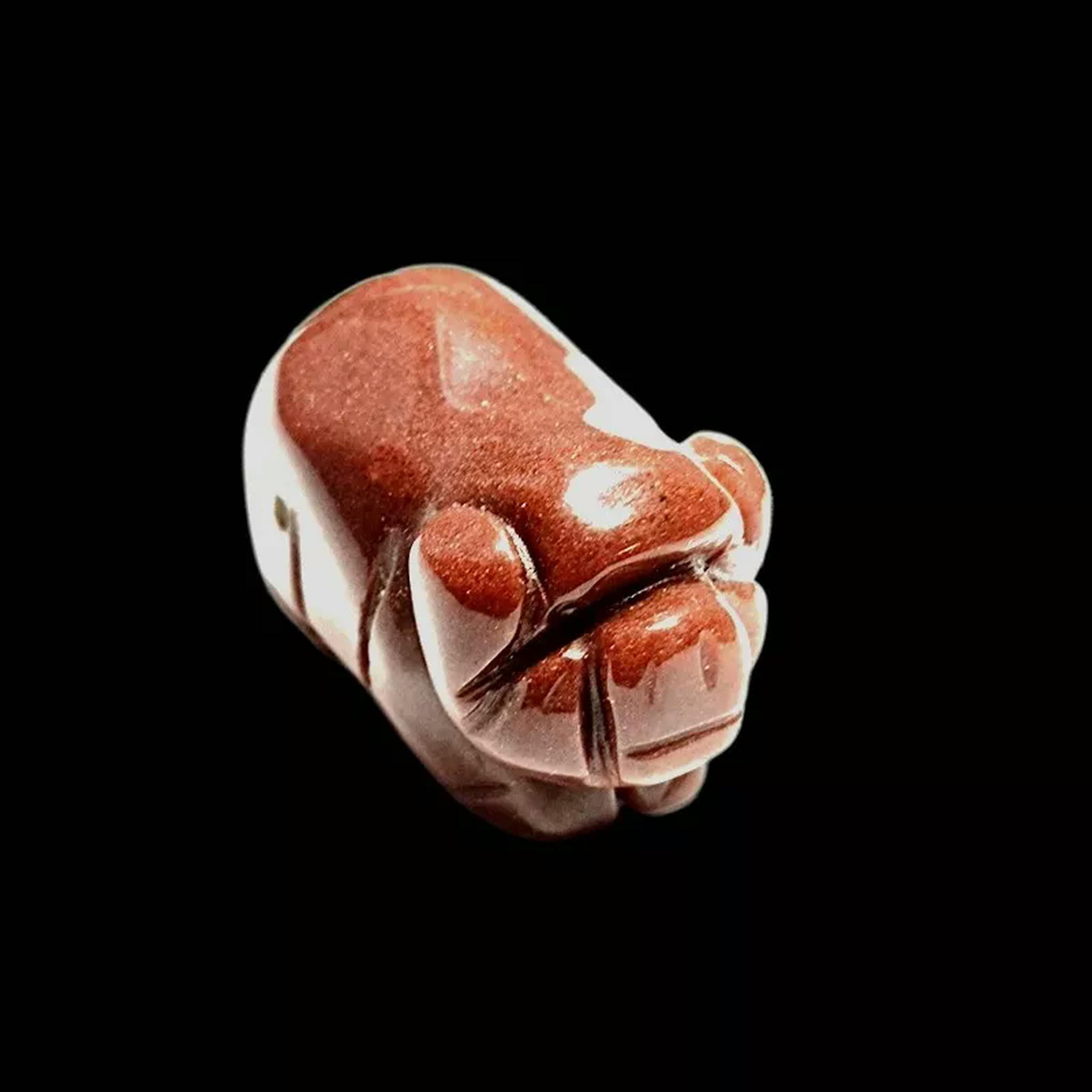 EOEMY Natural Strawberry Gemstone Quartz Crystal Piggy Carved Polished ...
