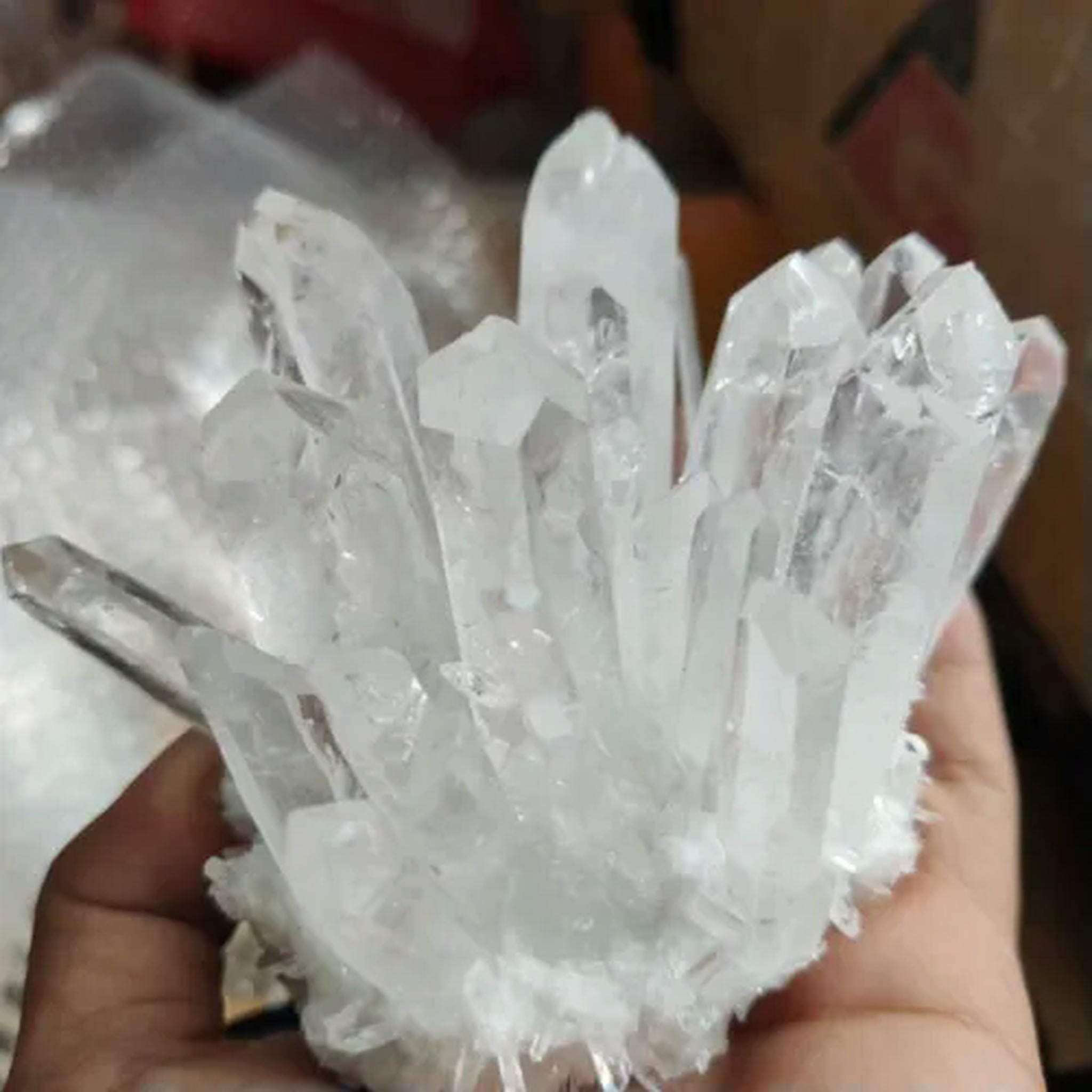 EOEMY Natural White Clear Quartz Cluster Healing Energy Crystal Point ...