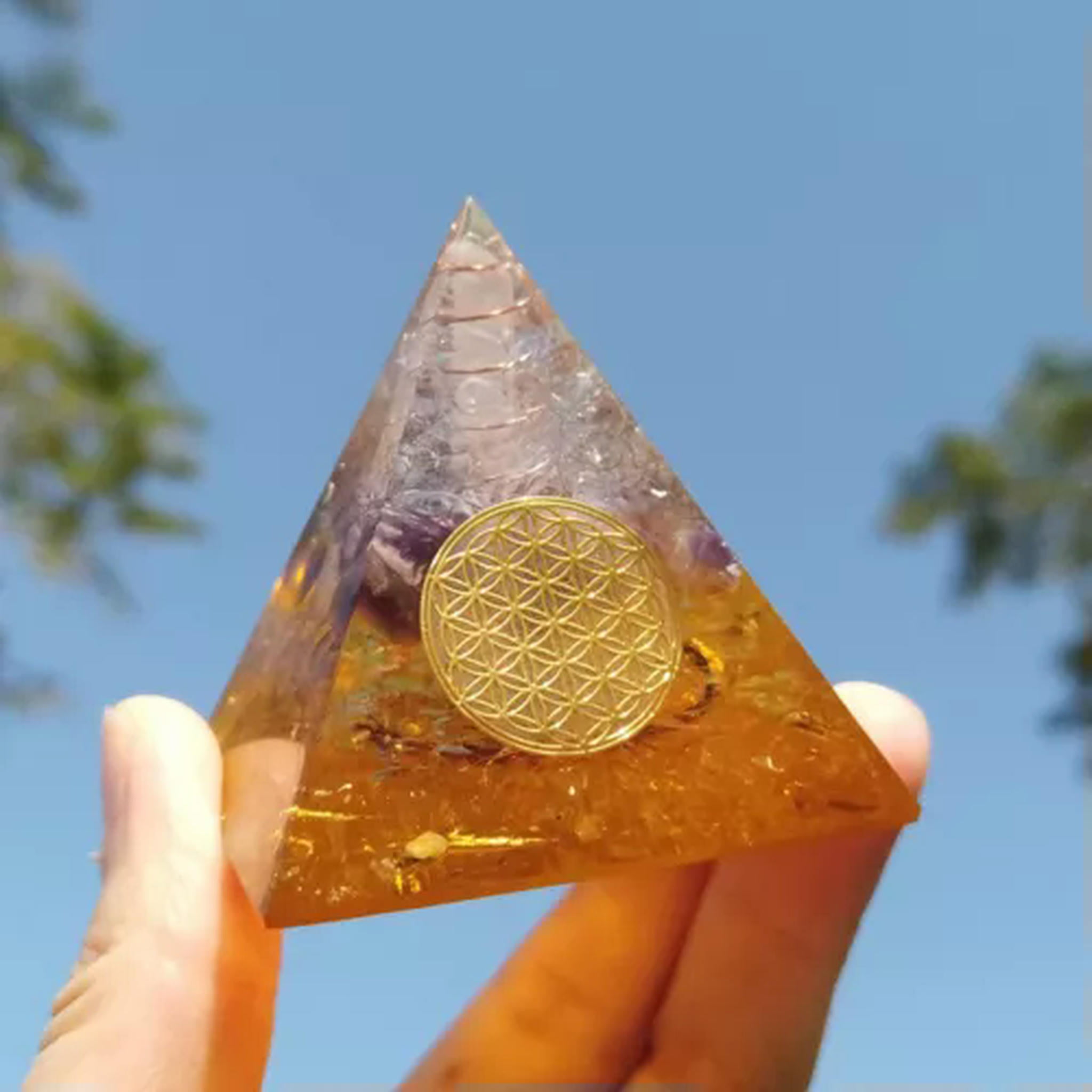 EOEMY Orgone Pyramid Energy Generator Stone Budha Healing Meditation ...