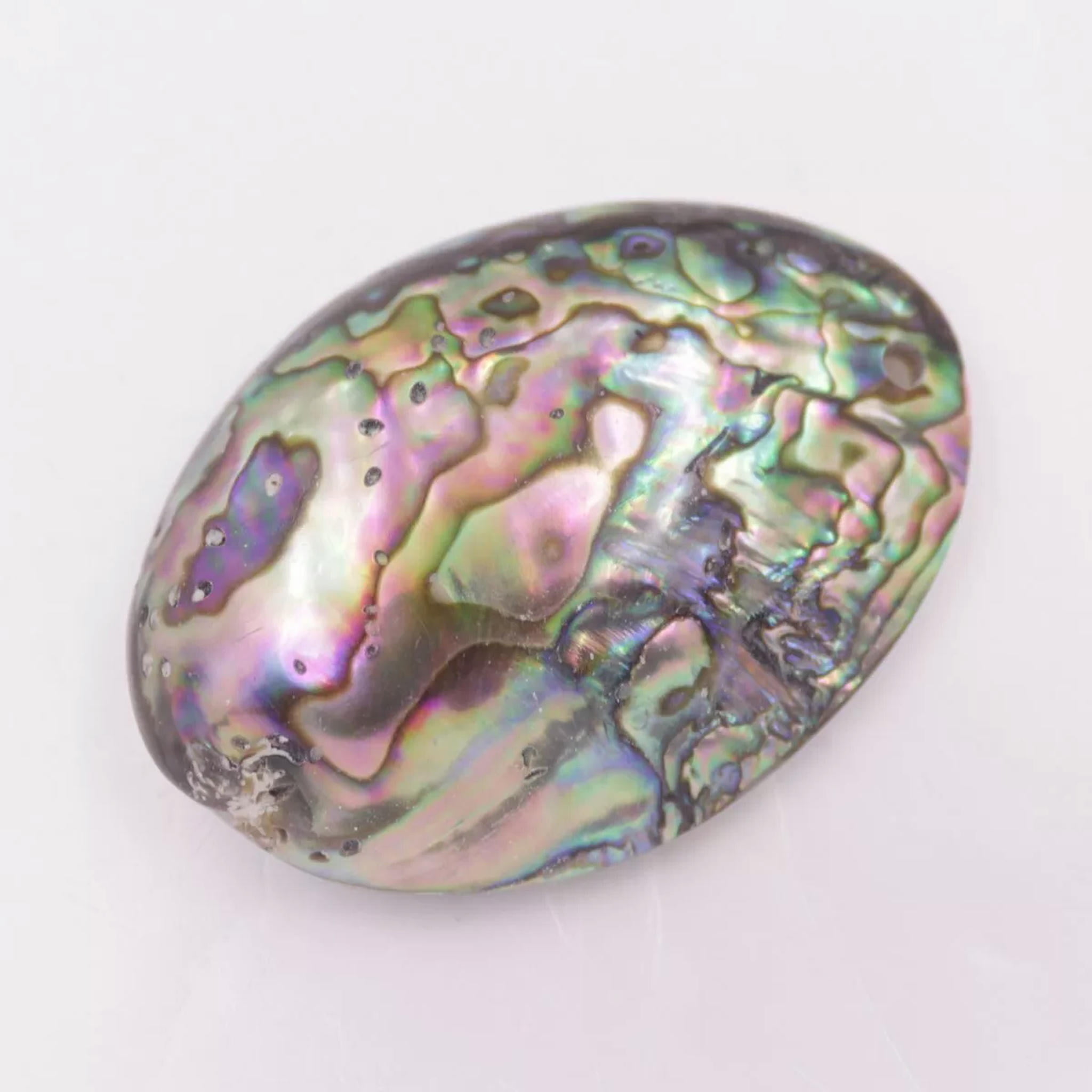 EOEMY Oval Abalone Natural Green Rainbow Paua Shell Pendant Making Diy ...