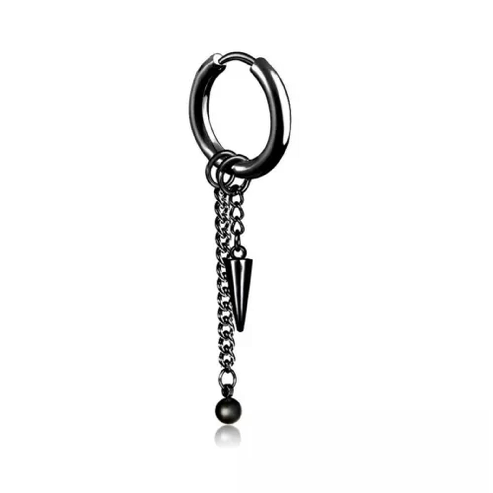 EOEMY Punk Women Men'S Black Unique Pin Cross Hoop Earrings Ear Stud ...
