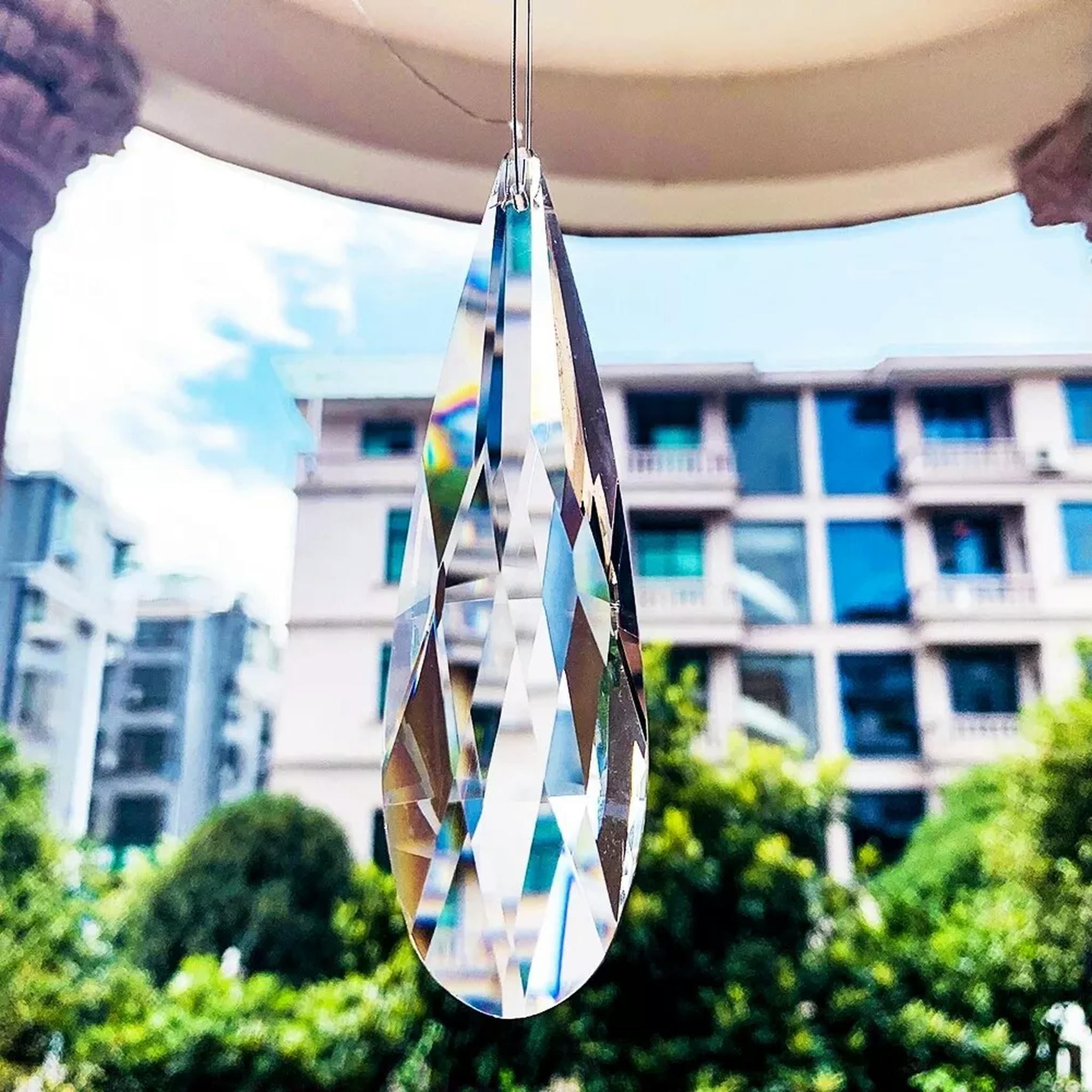 EOEMY Rainbow Maker 120mm Slender Angel Tear Crystal Prism Glass ...