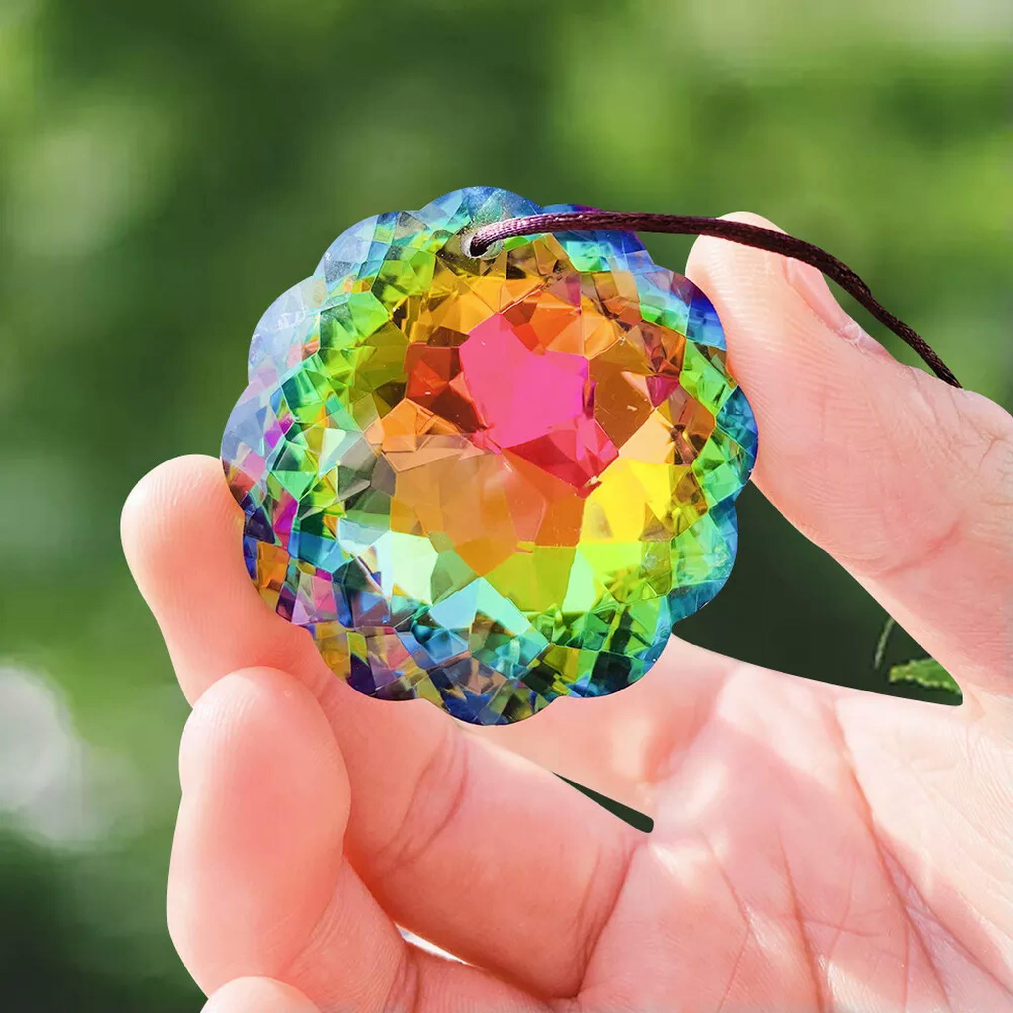 EOEMY Rainbow Maker 5Pc Colorful Rainbow Mandala Crystal Suncatcher ...