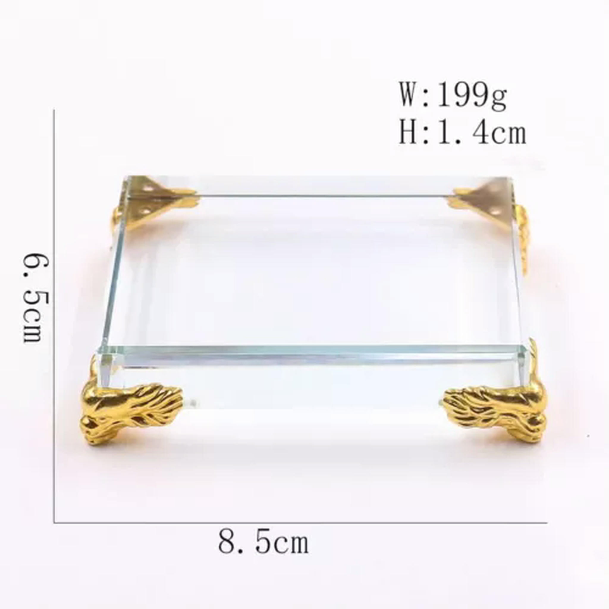 EOEMY Rectangle Crystal Glass Cube Base Decorations Craft Base Feng ...