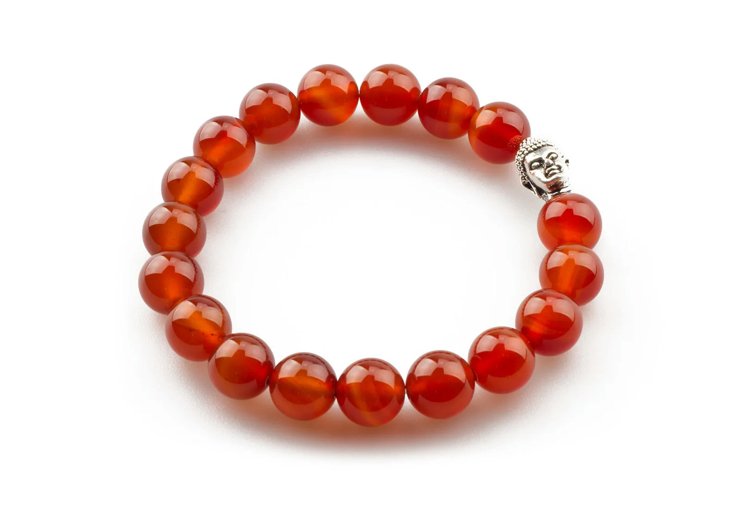 EOEMY Red Gemstone Stretch Bracelets, Buddhist Bracelets, With Tibetan ...