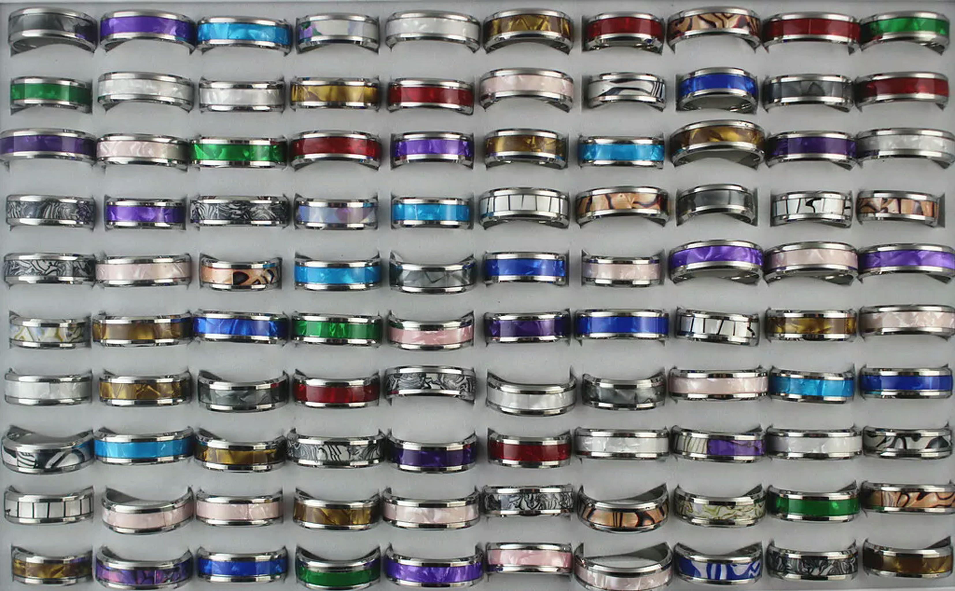 EOEMY Rings For Mens Wholesale Bulk Lots 32Pcs Stainless Steel Mixed ...