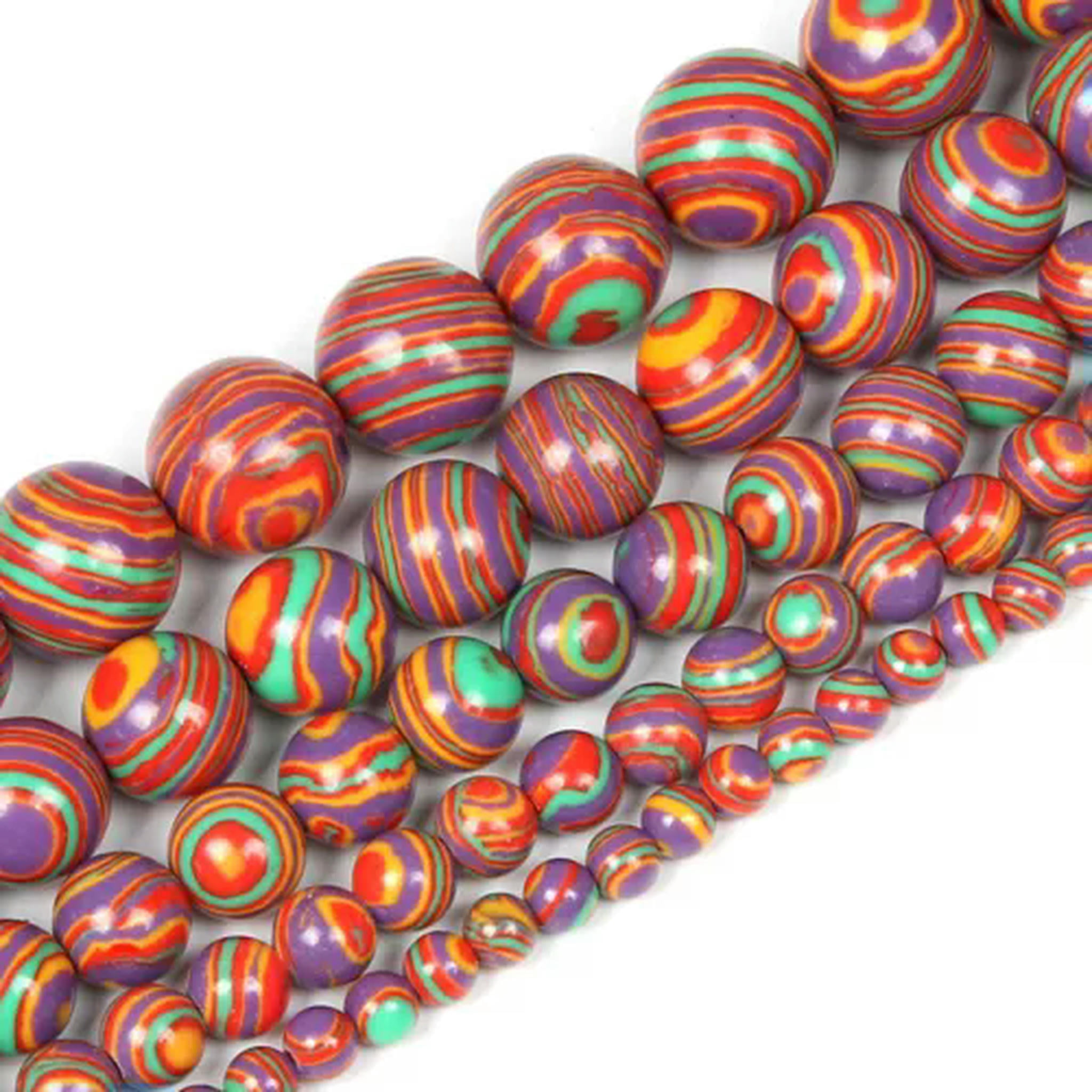 EOEMY Rose Red Stripe Agates Tourmaline Tiger Eye Natural Stone Beads ...