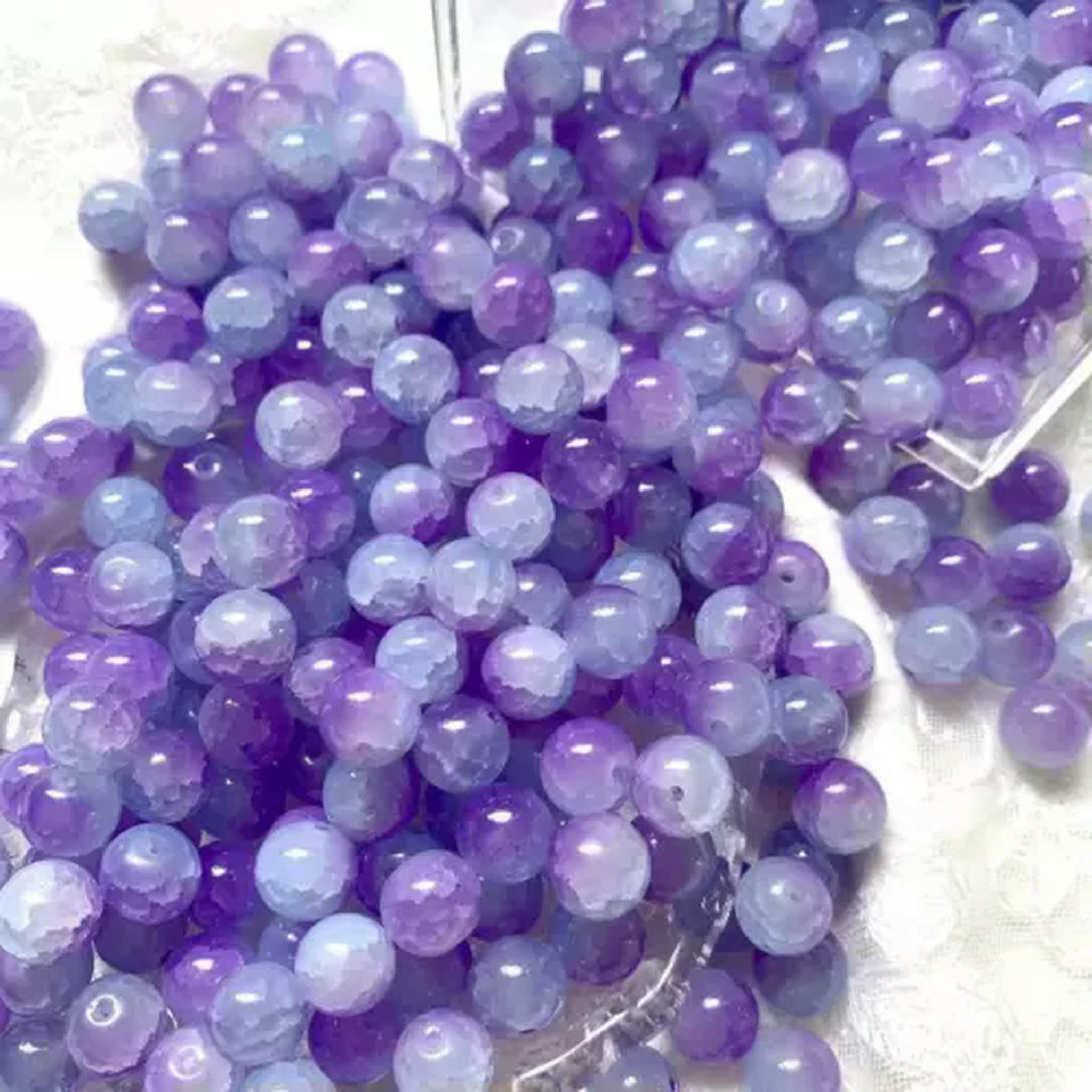 EOEMY Round 8mm 10mm Colorful Opaque Crystal Glass Loose Beads For ...