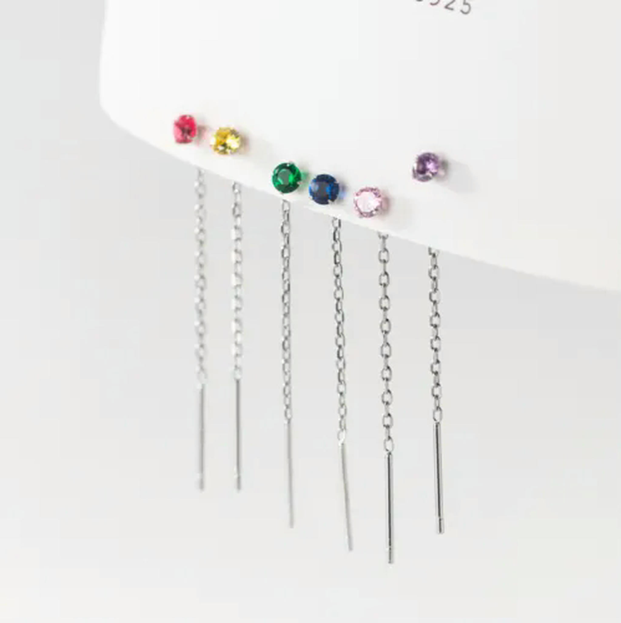 EOEMY Small 925 Sterling Silver Colour Crystal Pull Through Threader ...